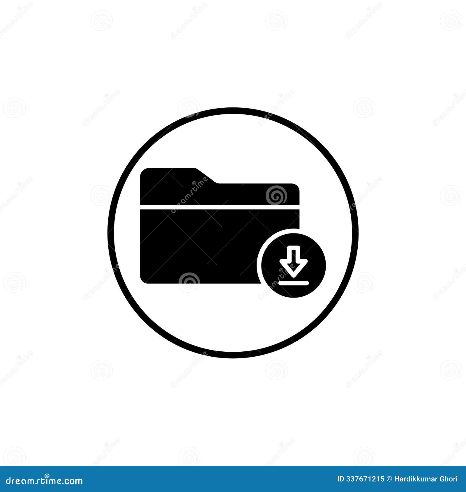 Folder Download Icon Set. File Download Button Vector Symbol. Save ...