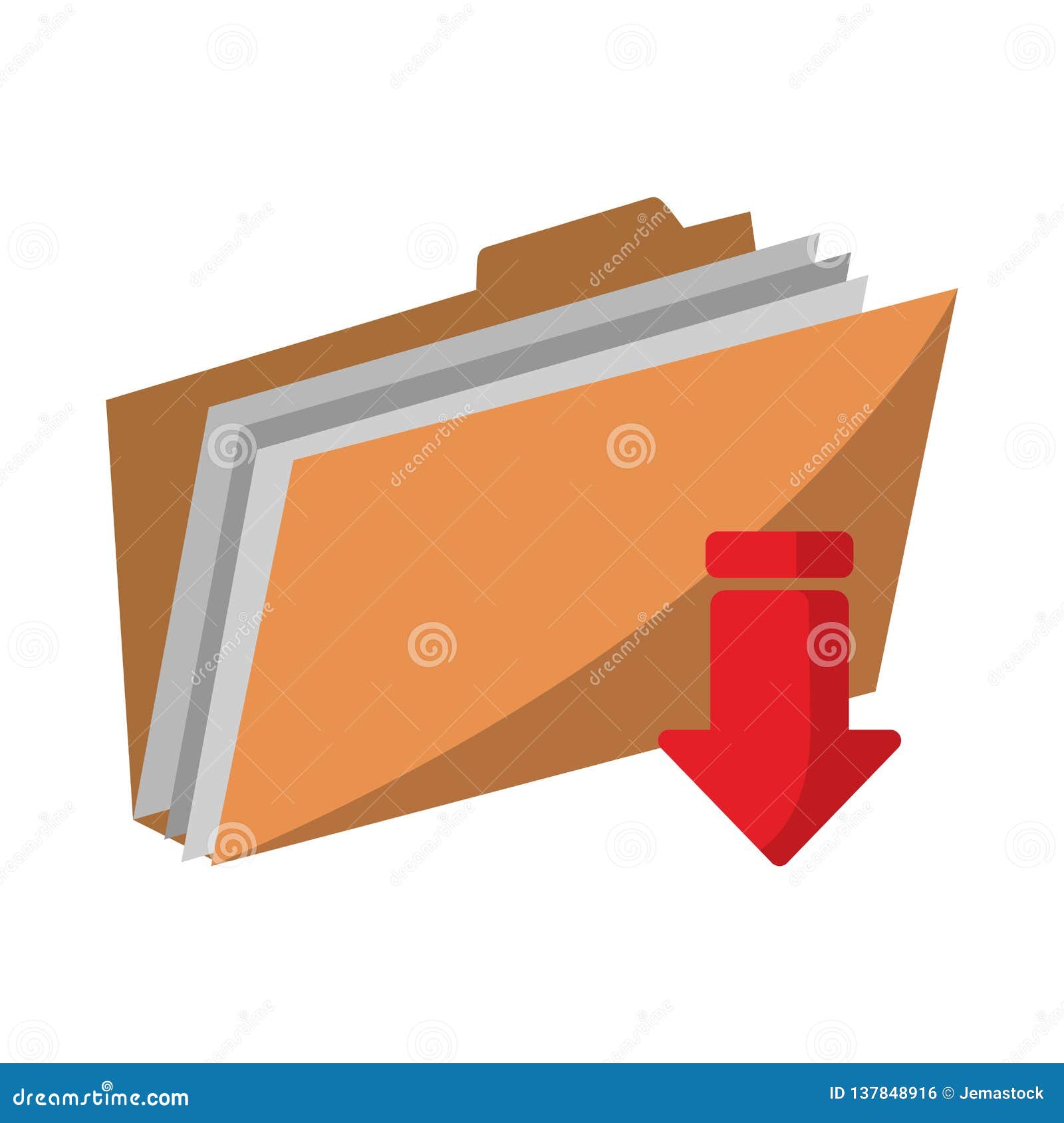 Folder downloading files stock vector. Illustration of white - 137848916