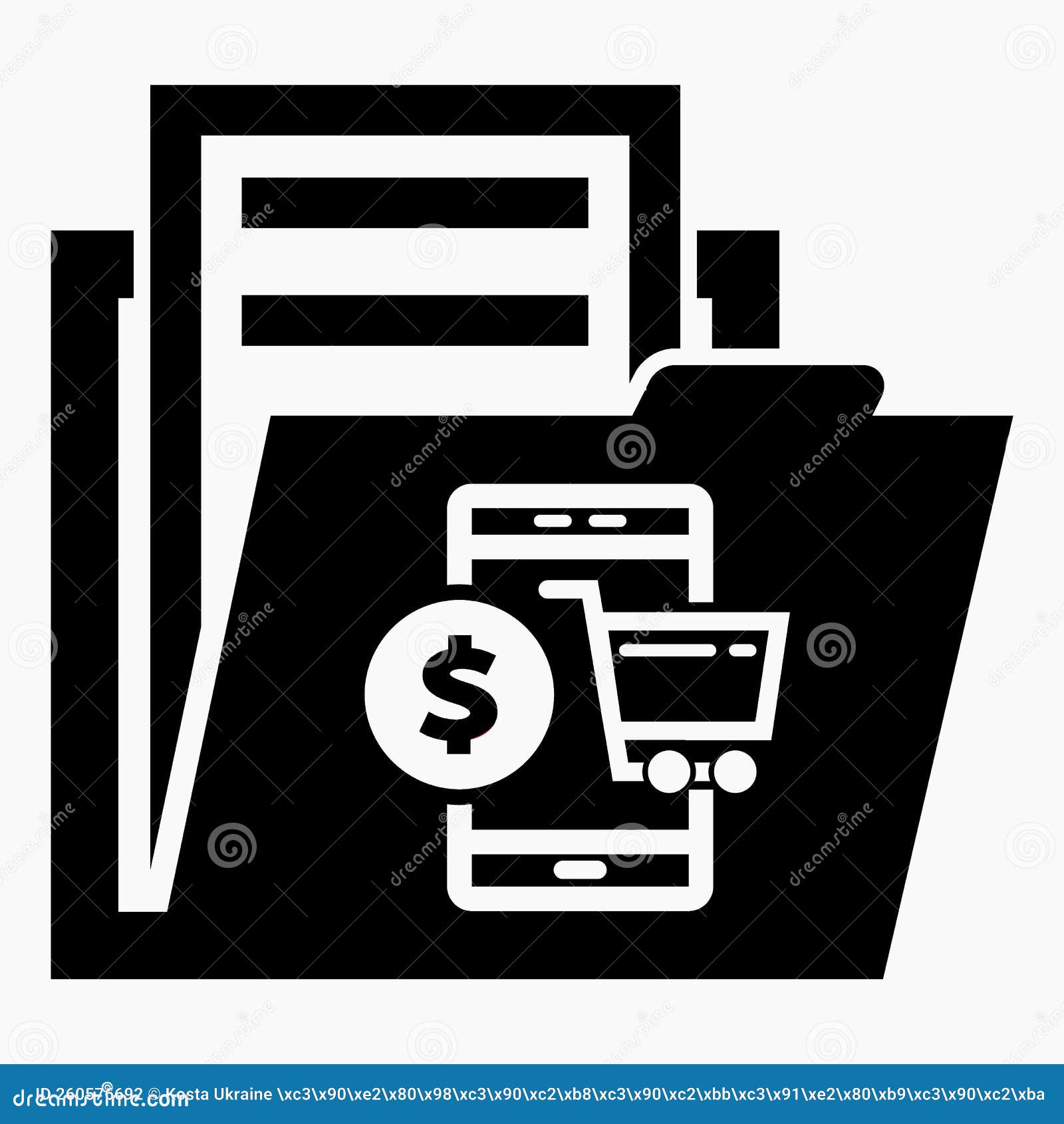 Folder and E-commerce Icon. Internet Commerce Stock Vector ...