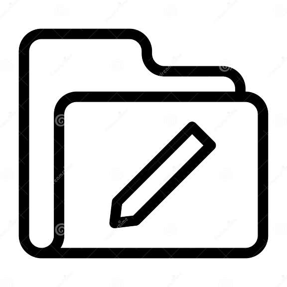 Folder Edit Line icon stock illustration. Illustration of sign - 104427884