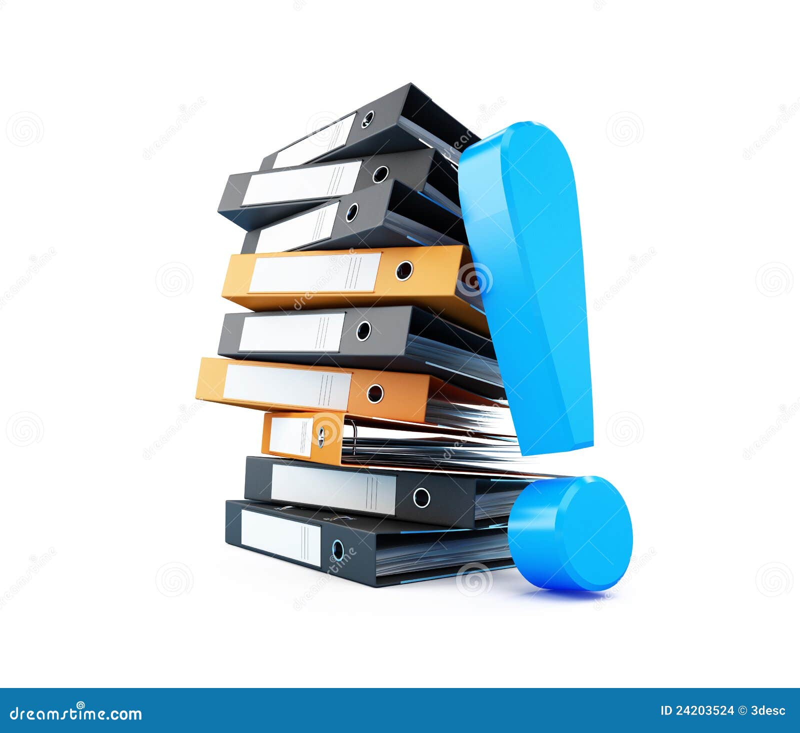 Folder exclamation mark stock illustration. Illustration of accountant ...