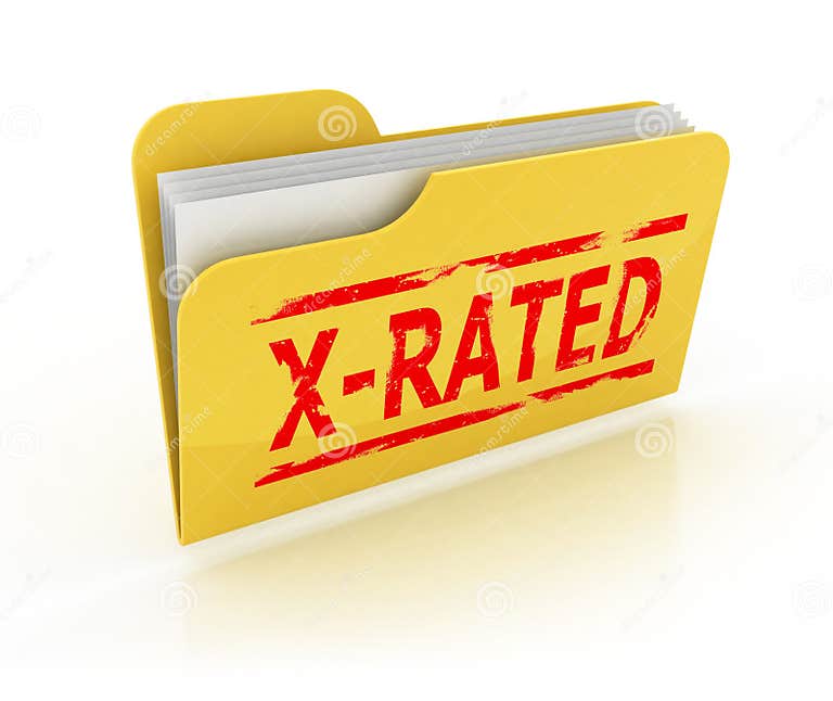 Folder with Explicit Content 3d Icon Stock Illustration - Illustration ...