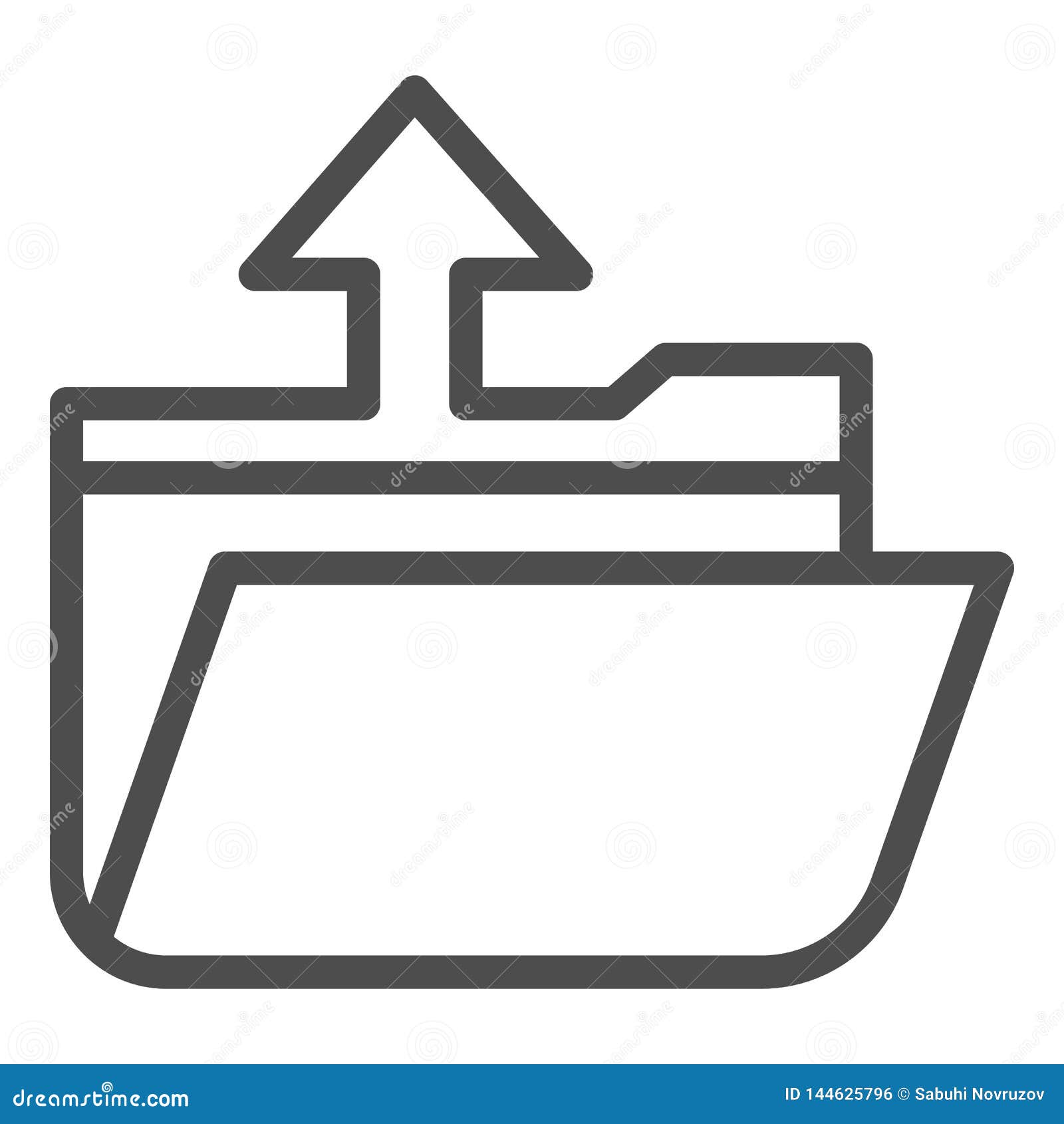 Folder Extraction Line Icon. Open Folder Vector Illustration Isolated ...