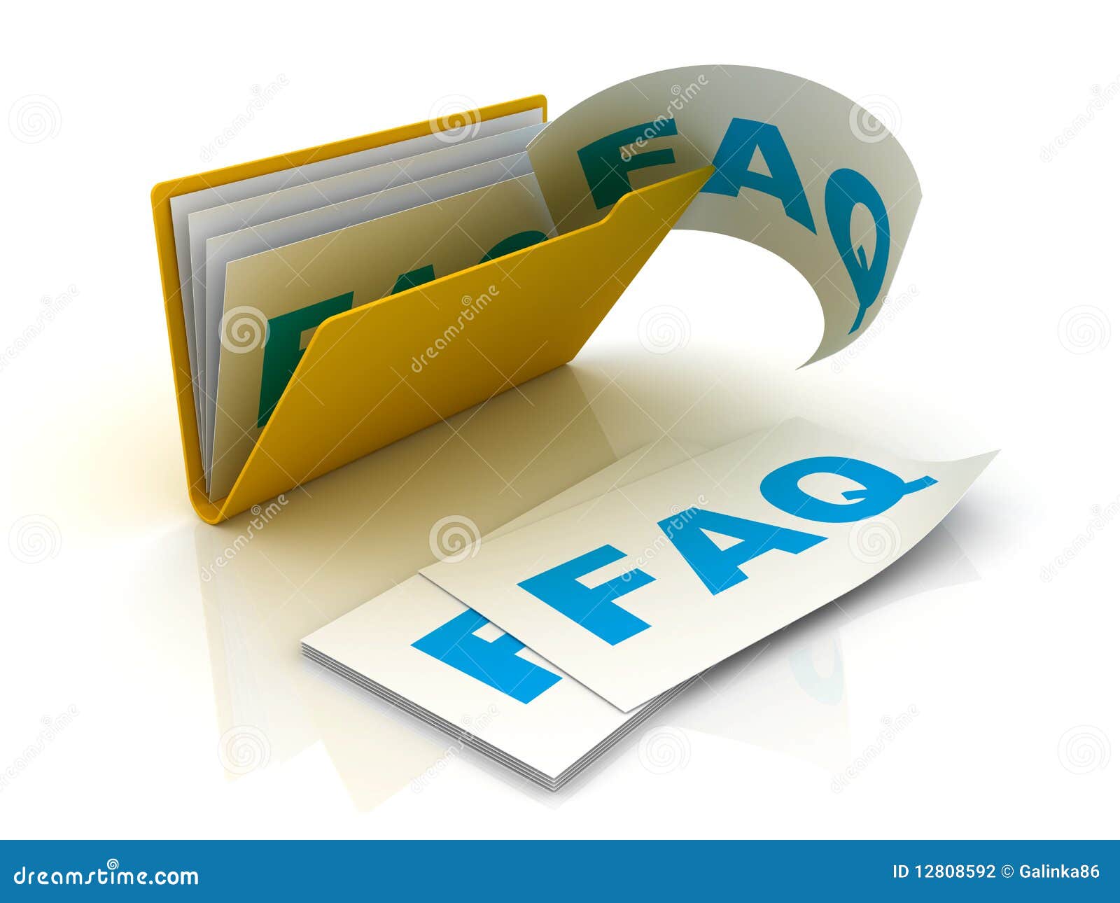 Folder with FAQ papers stock illustration. Illustration of ideas - 12808592