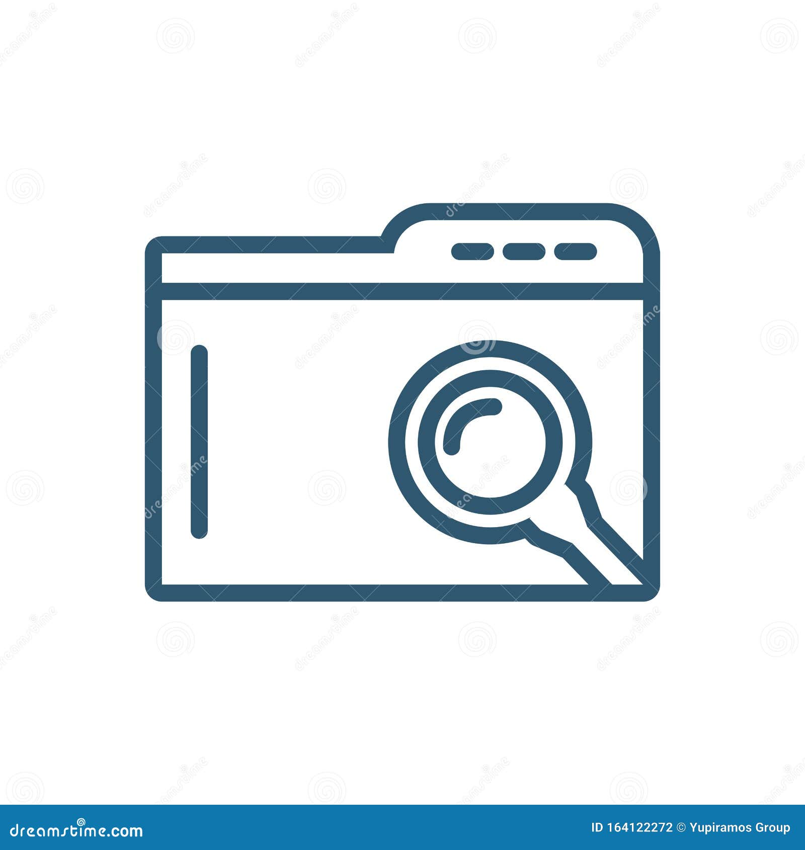 Folder File Analysis Research Line Style Icon Stock Vector ...