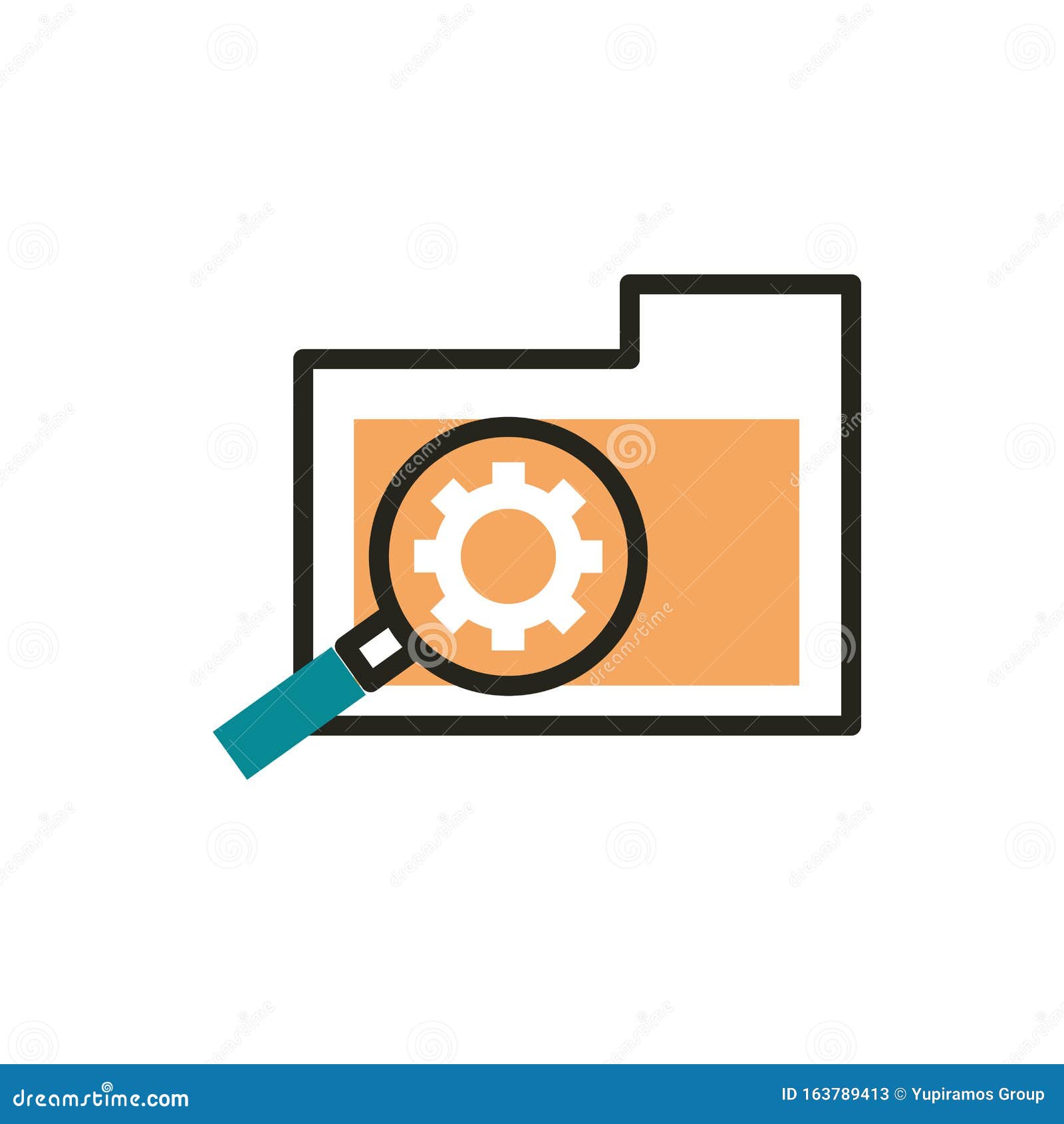 Folder File Analysis Web Development Icon Line and Fill Stock Vector ...
