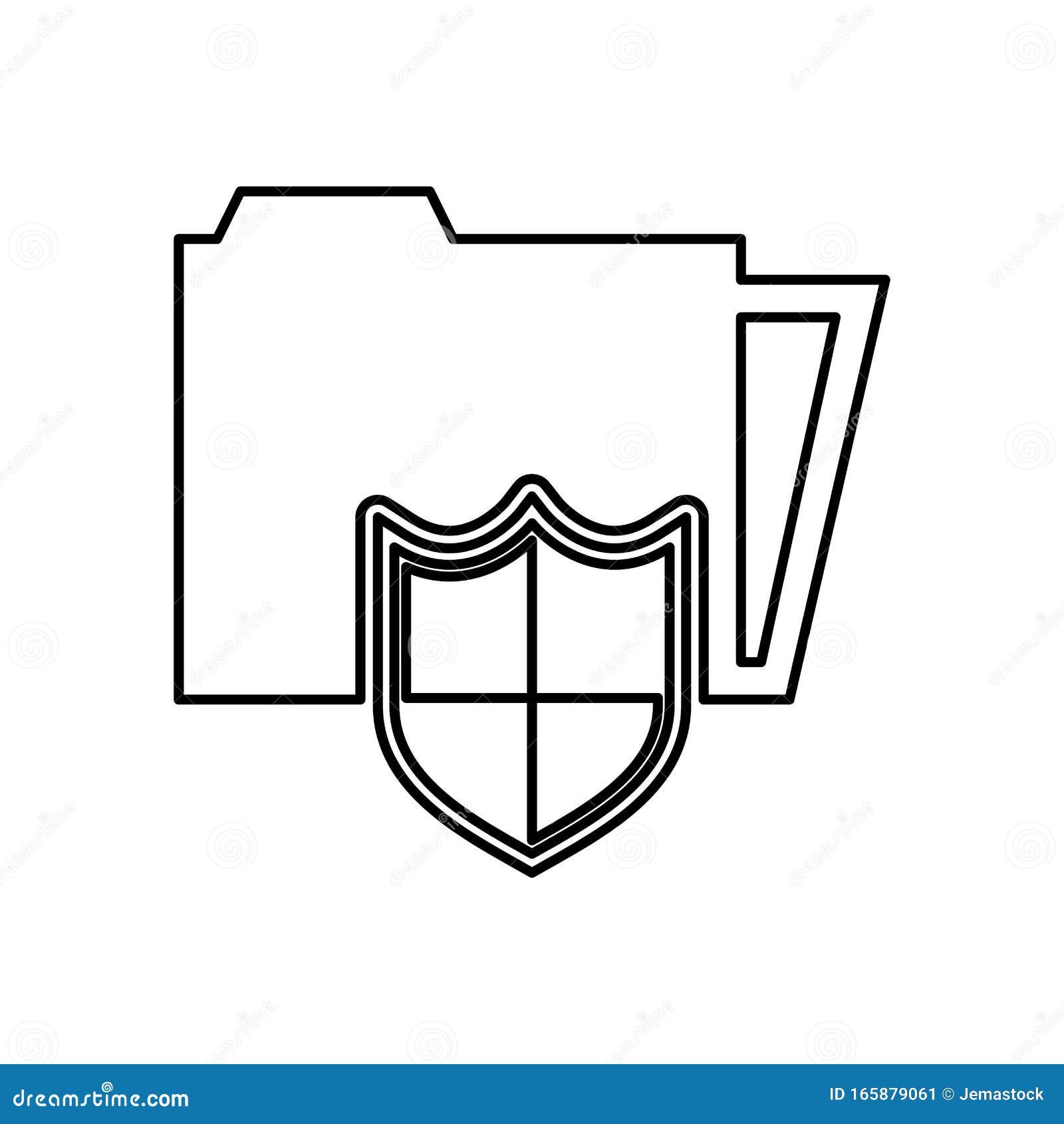 Folder File Document with Security Shield Stock Vector - Illustration ...