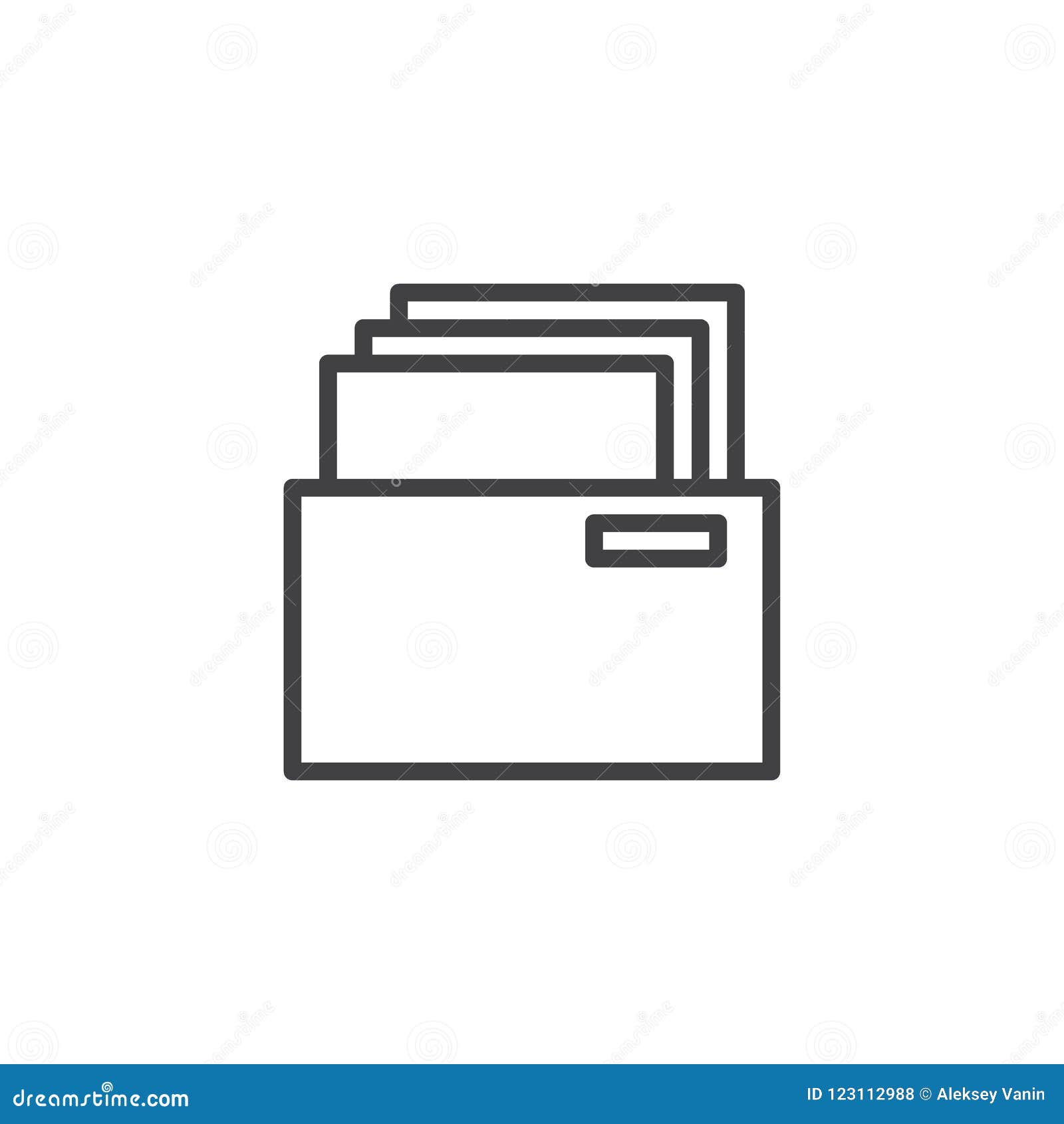 Folder with File Documents Outline Icon Stock Vector - Illustration of ...