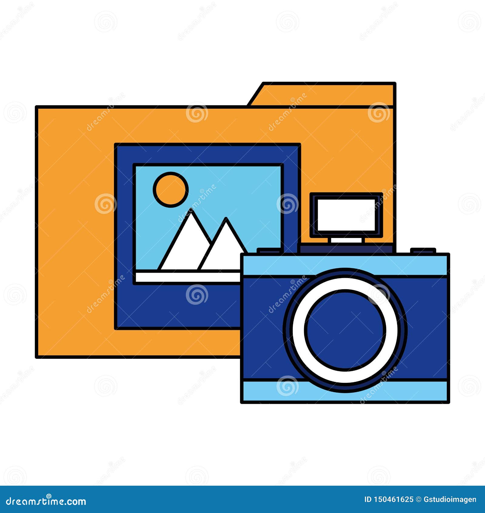Folder file photo camera stock illustration. Illustration of isolated ...