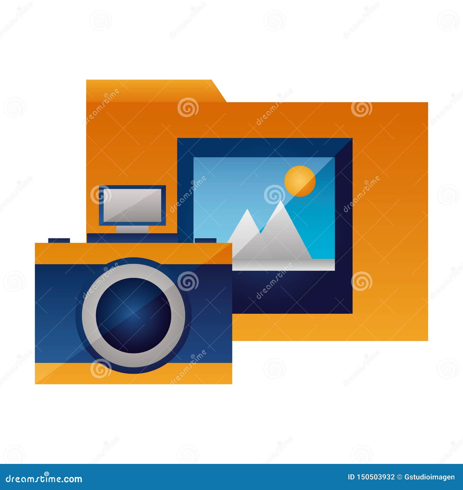 Folder file photo camera stock illustration. Illustration of data ...