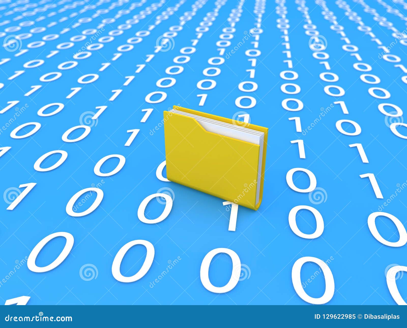 Folder with Files on the Background of Digital Data. Stock Illustration ...