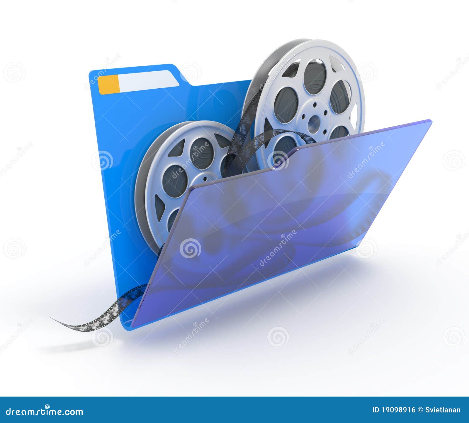 Folder with films. stock illustration. Illustration of white - 19098916