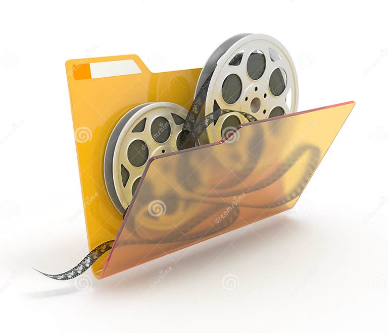 Folder with films. stock illustration. Illustration of file - 22181977