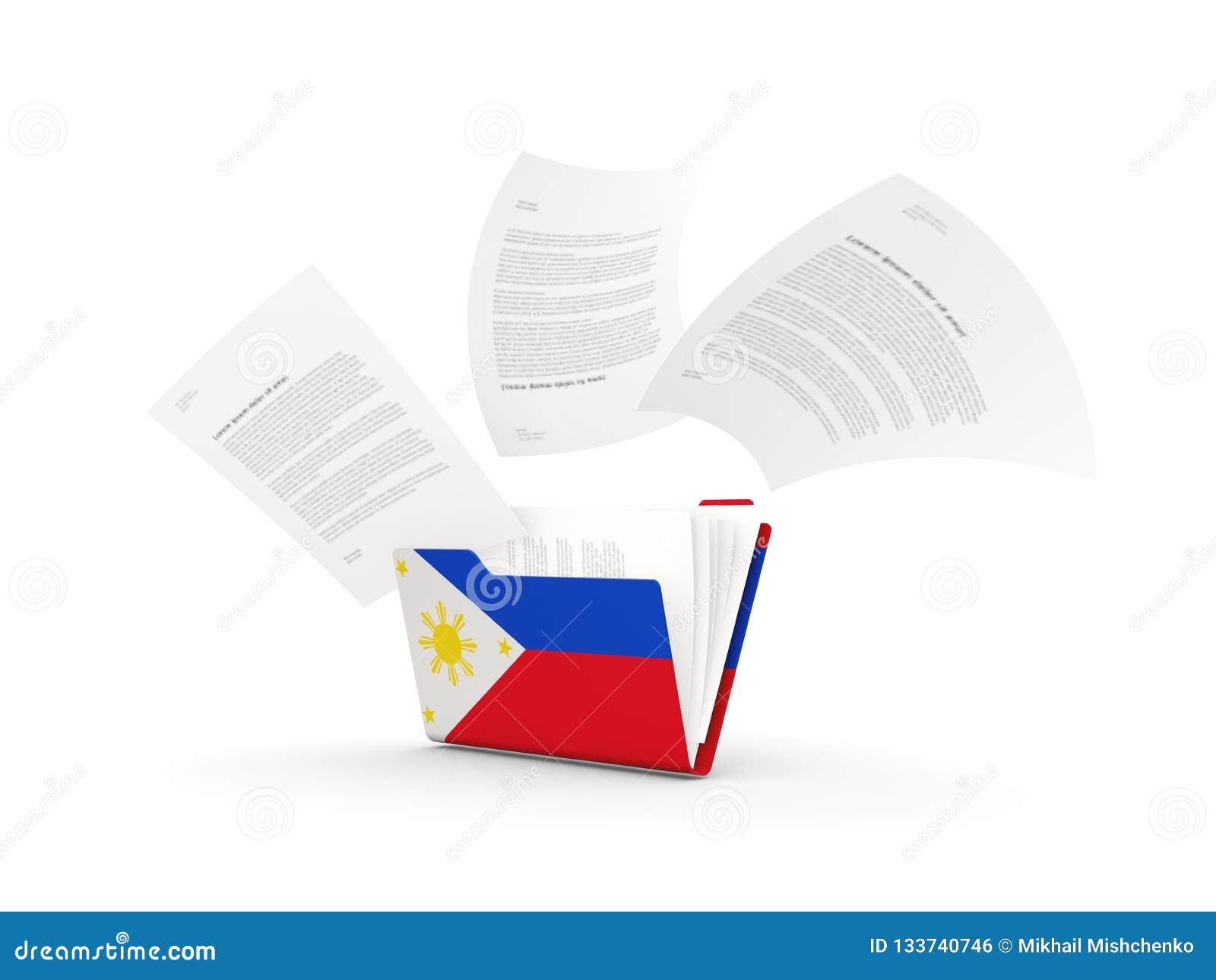 Folder with Flag of Philippines Stock Illustration - Illustration of ...