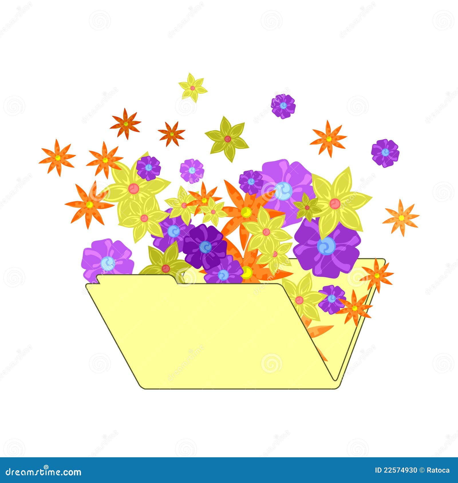Folder flowers stock vector. Illustration of spring, folder - 22574930