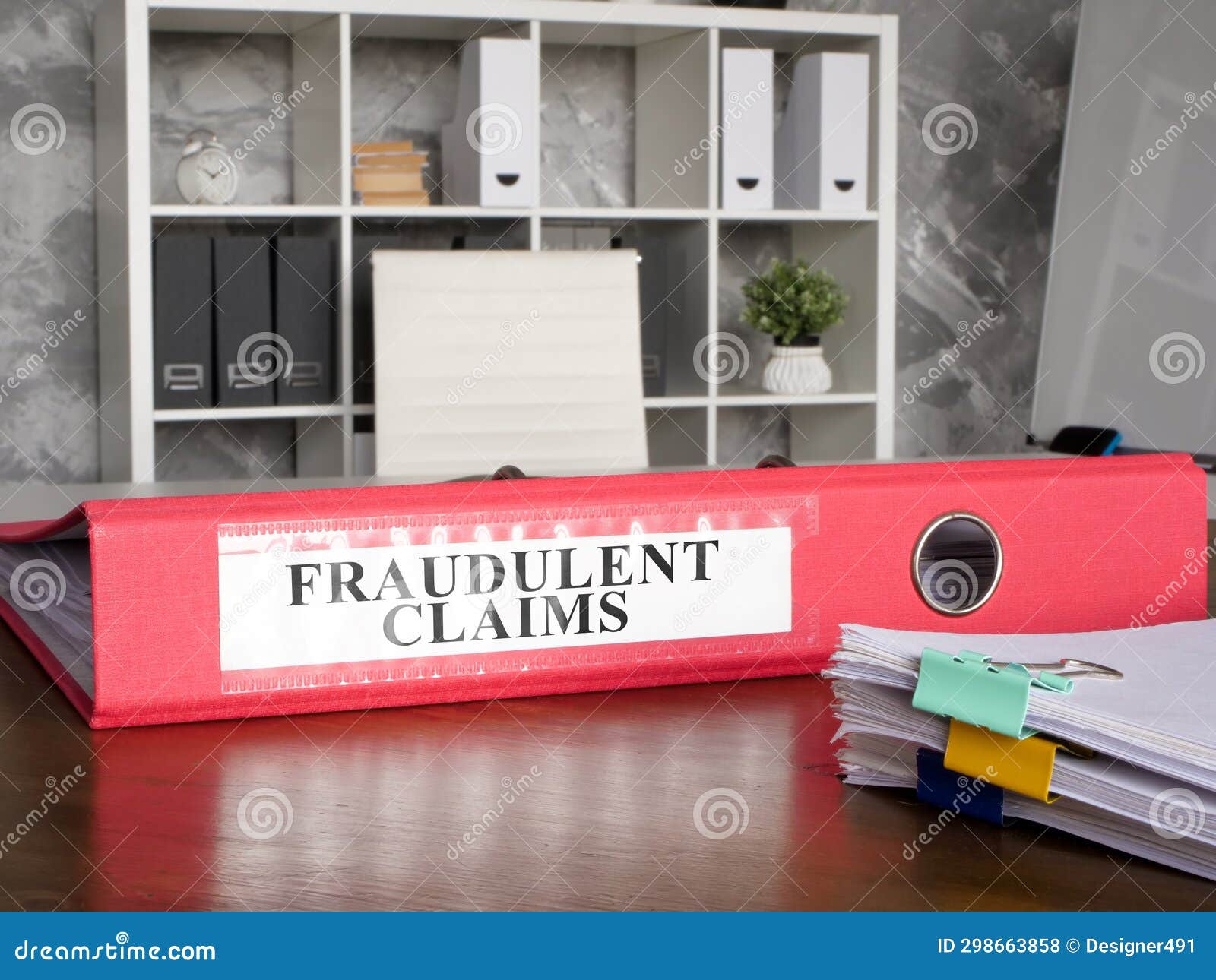 Folder with Fraudulent Claims Documents. Stock Photo - Image of ...