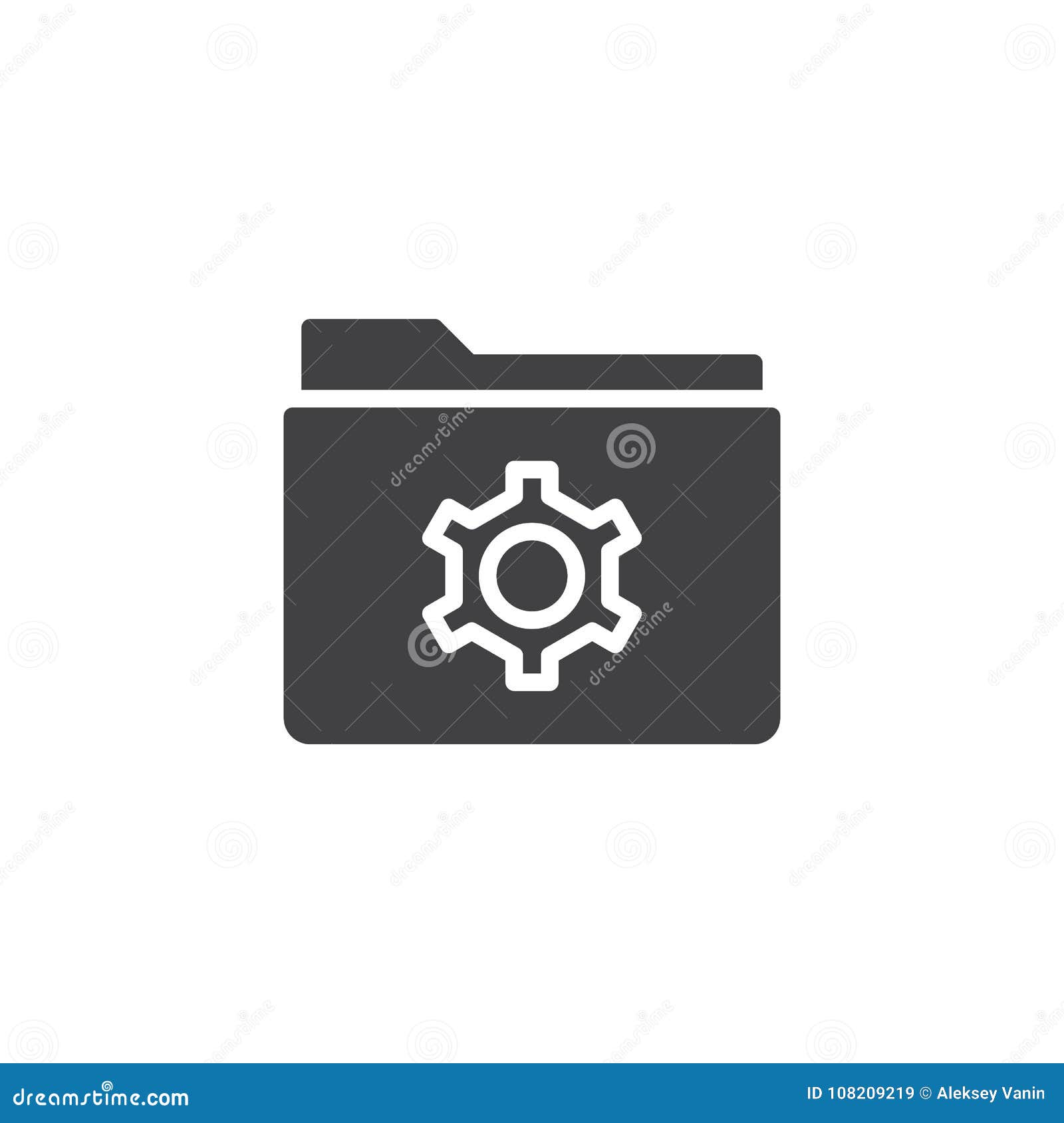 Folder with Gear Icon Vector Stock Vector - Illustration of control ...