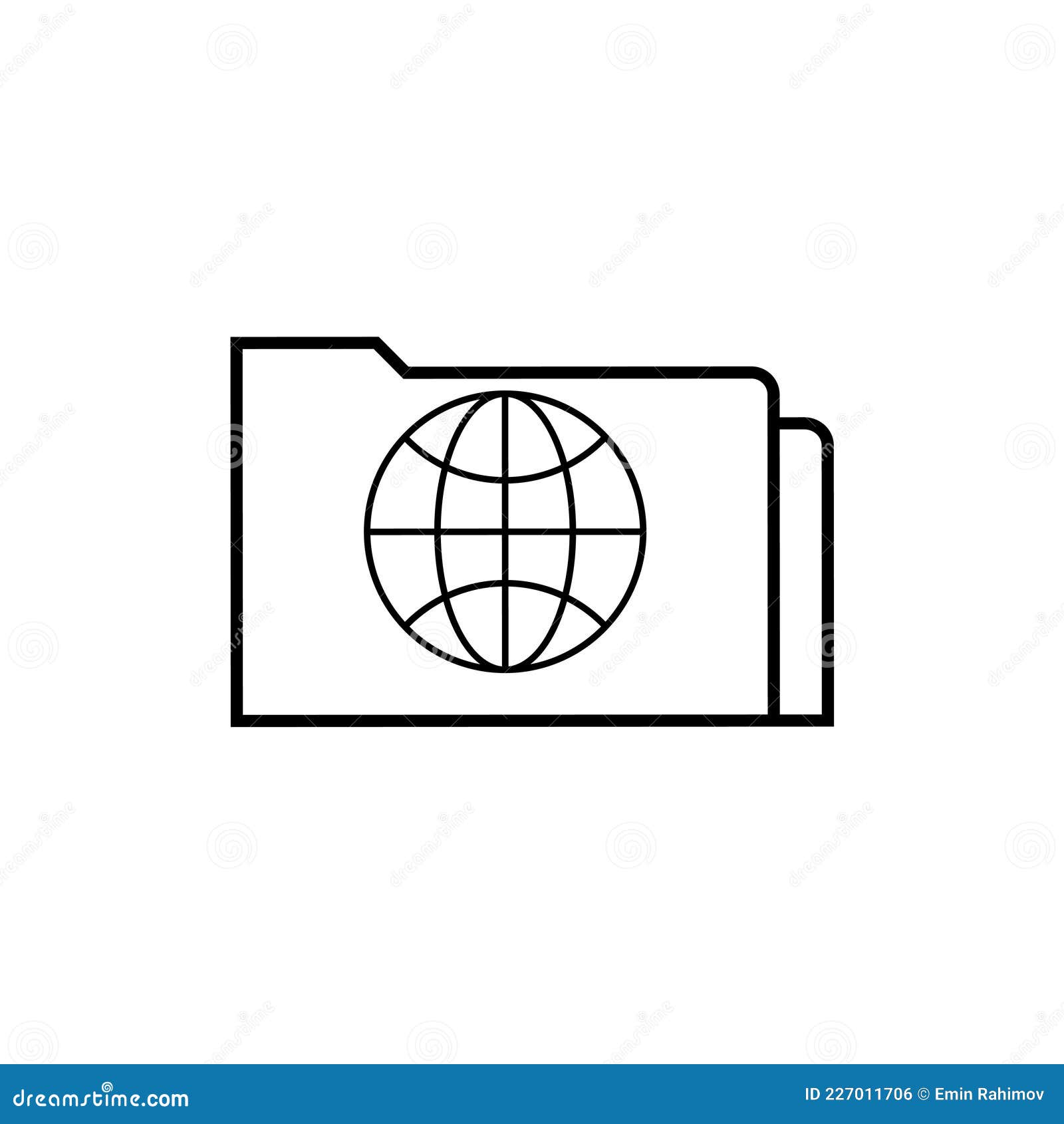 Folder with Globe Icon. World Folder Eps Ten Stock Vector ...