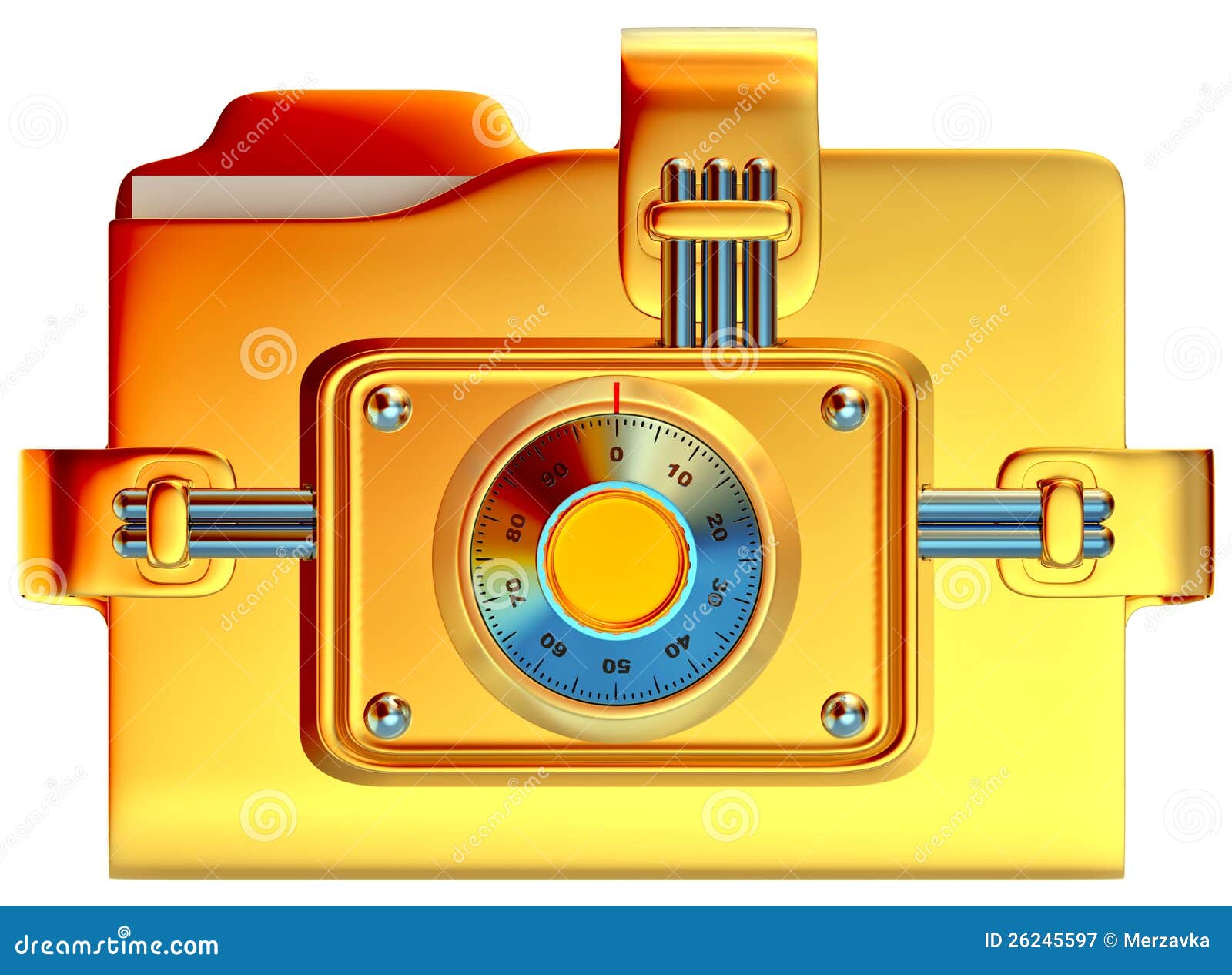 Golden Combination Dial Lock Vector Illustration | CartoonDealer.com ...