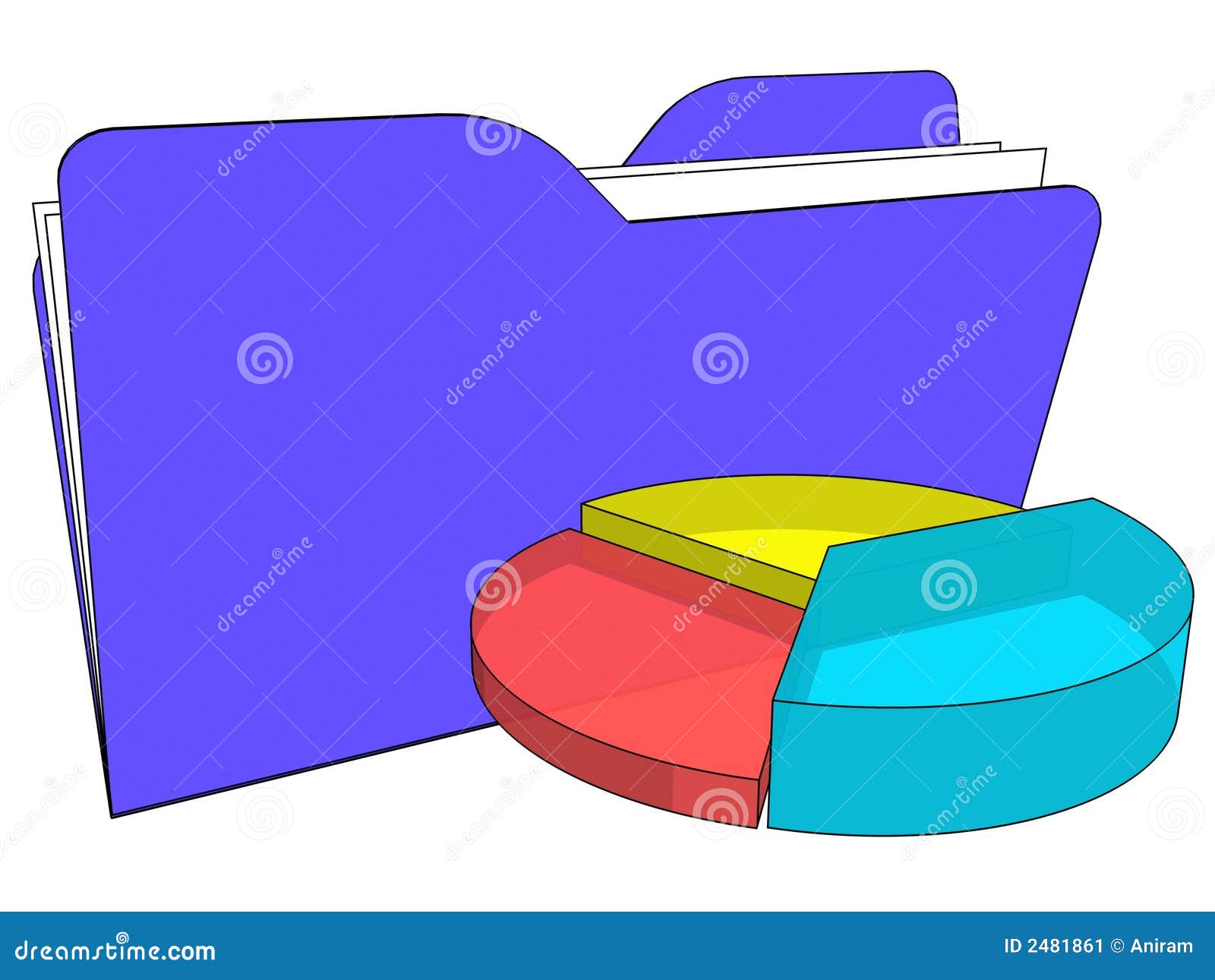 Folder with graphic chart stock illustration. Illustration of ...