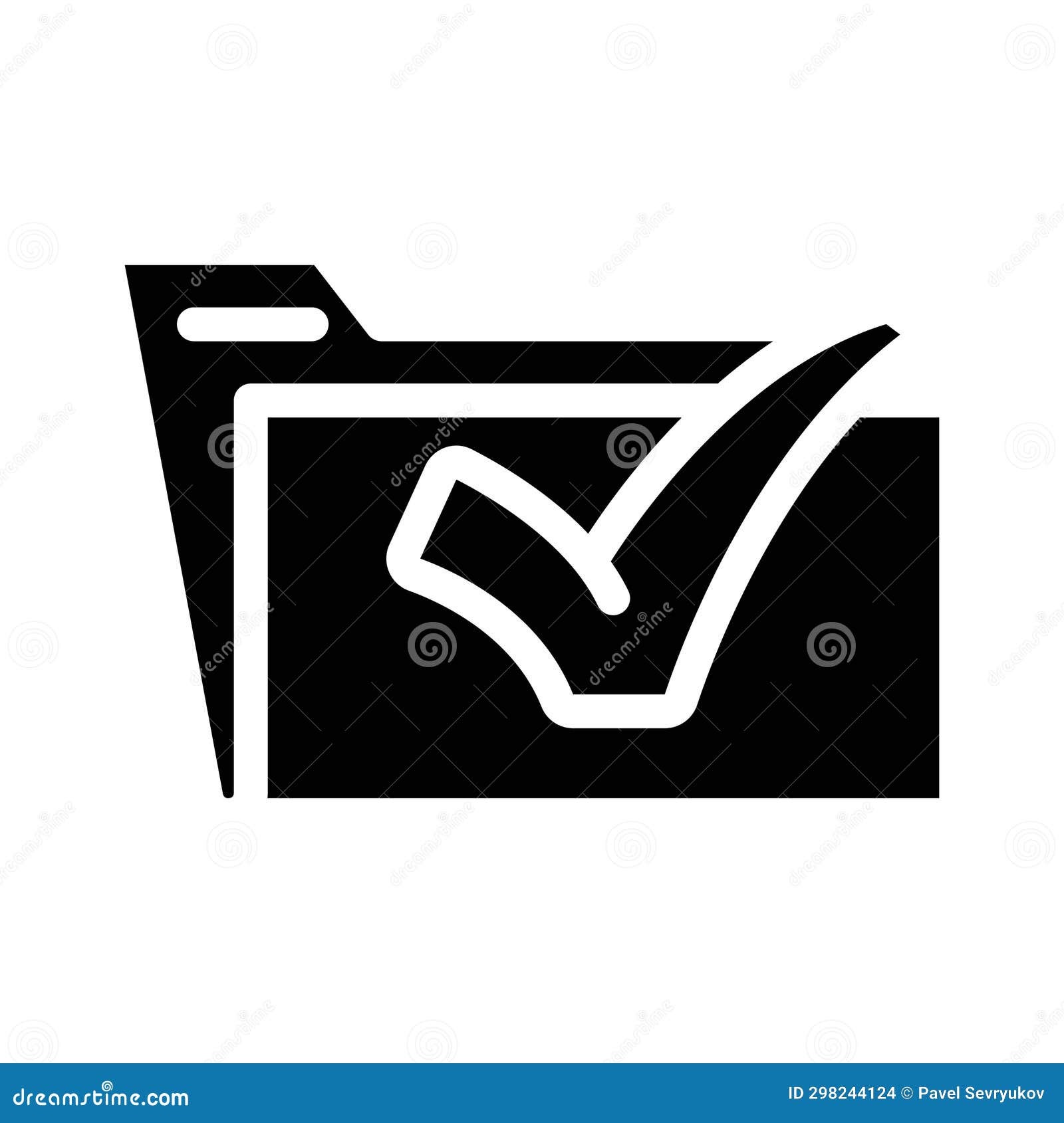 Folder Green Check Mark Glyph Icon Vector Illustration Stock Vector ...