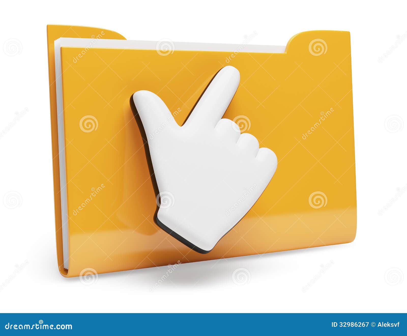 Folder and hand cursor stock illustration. Illustration of data - 32986267