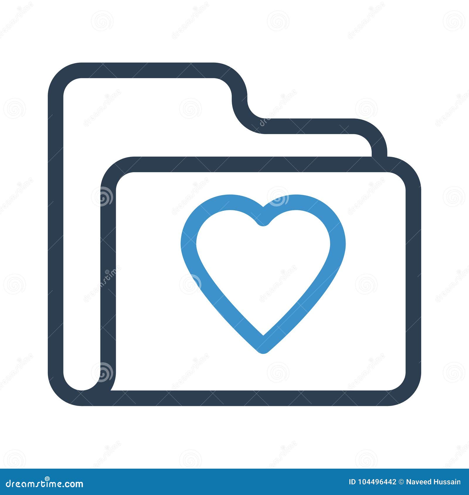 Folder heart line icon stock vector. Illustration of professional ...