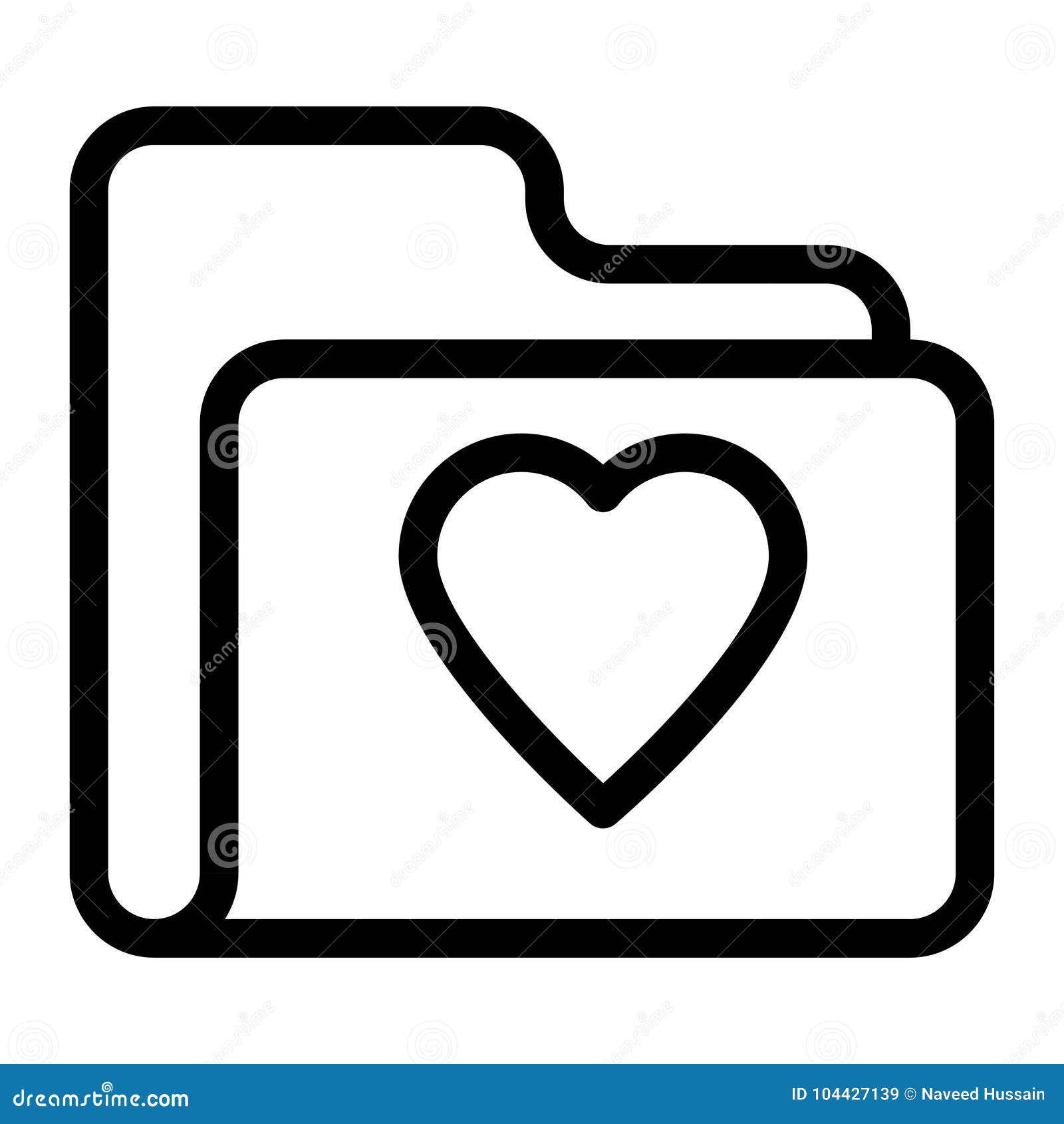 Folder Heart Line VECTOR Icon Stock Illustration - Illustration of icon ...