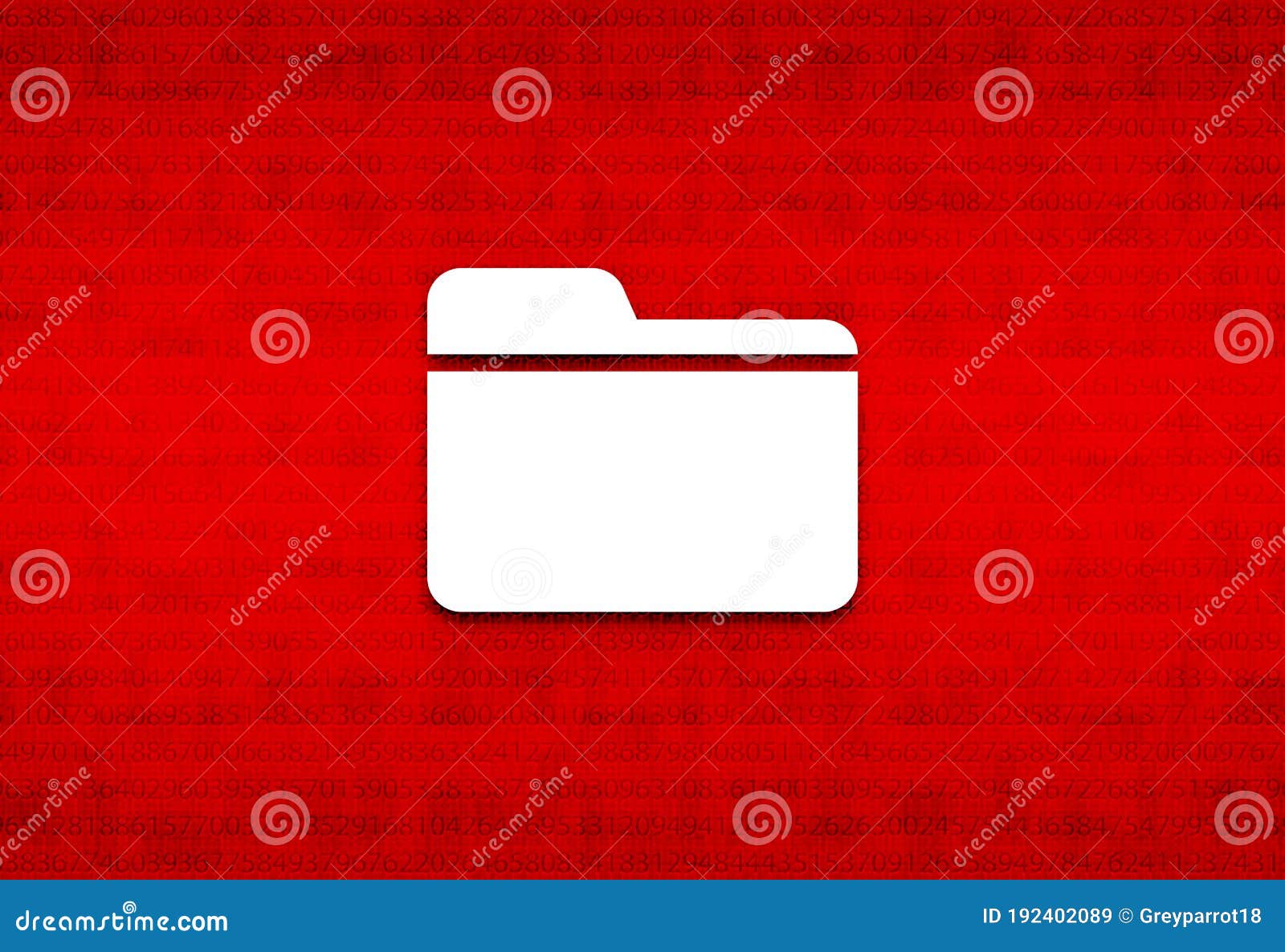 Folder Icon Abstract Digital Screen Red Background Illustration Stock ...