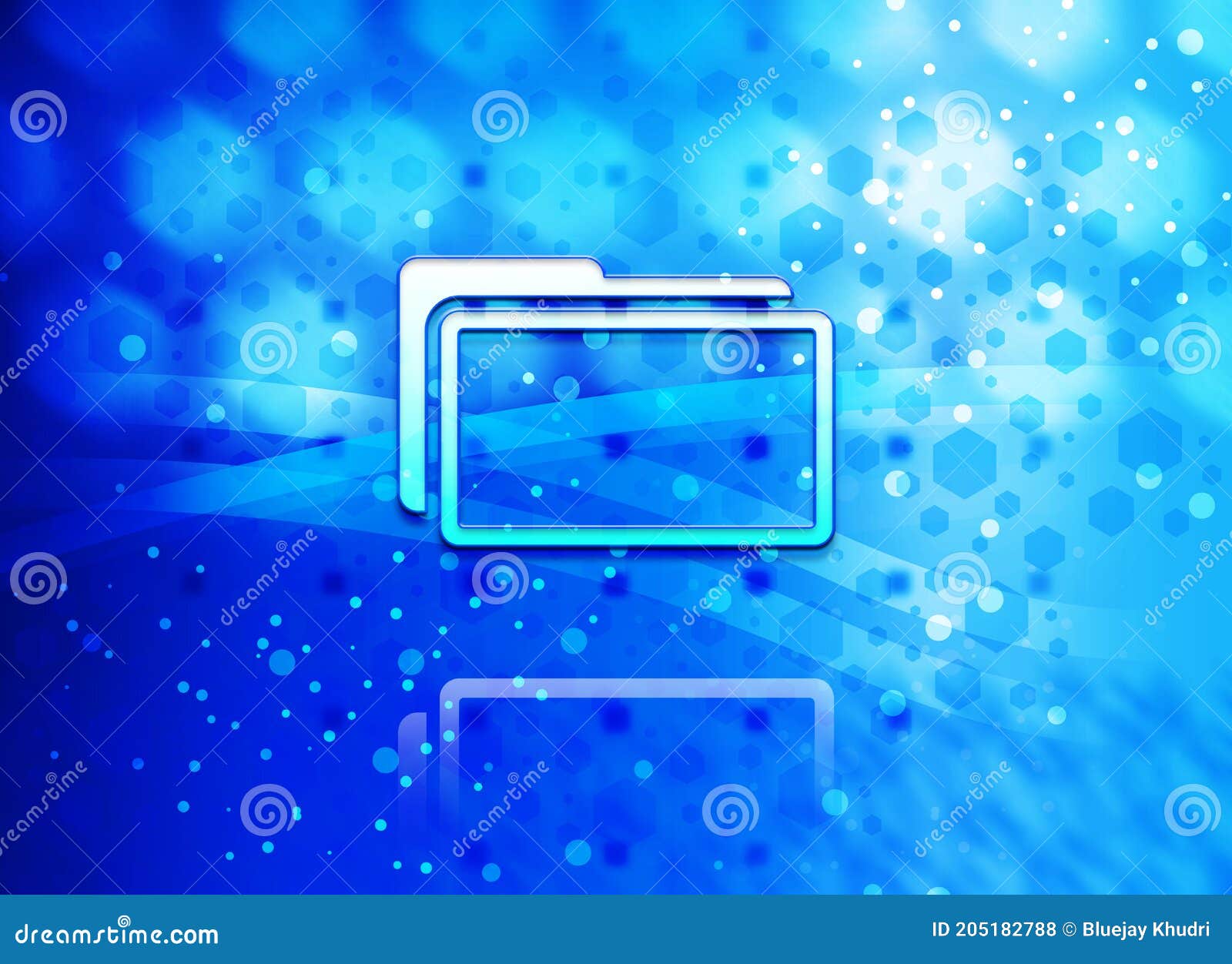 Folder Icon Abstract Light Cyan Blue Hexagon Pattern Background Stock ...