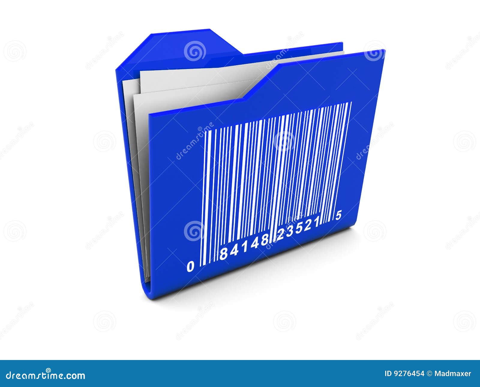 Folder icon with barcode stock illustration. Illustration of generated ...