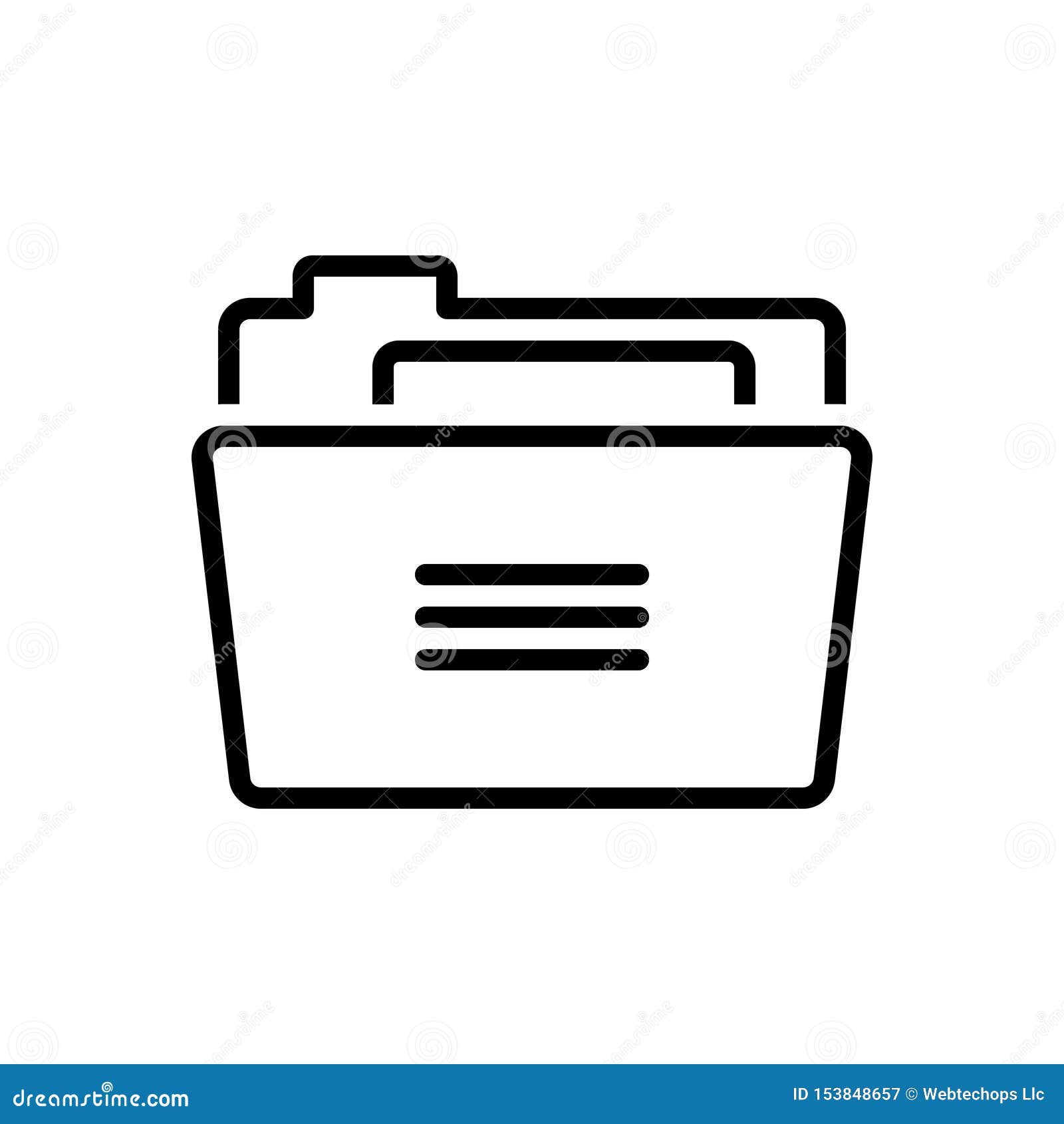 Black Dossier Folder Icon Isolated On White Background. Vector ...