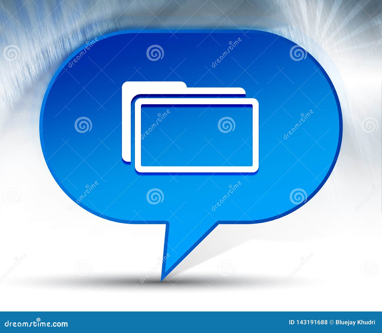Folder Icon Blue Bubble Background Stock Illustration - Illustration of ...