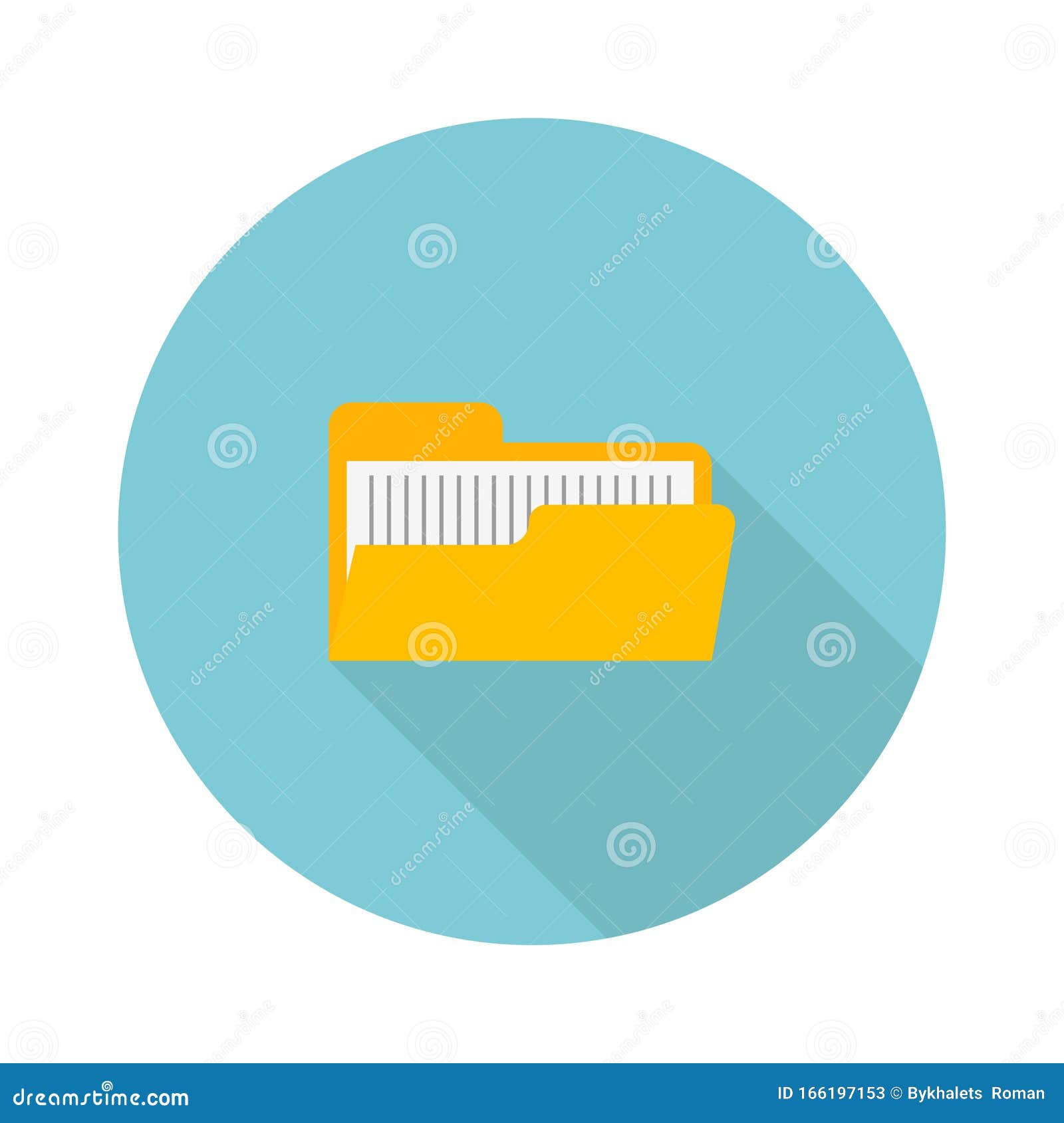 Folder Icon. Folder on Blue Circle. Business Document Sign Stock ...