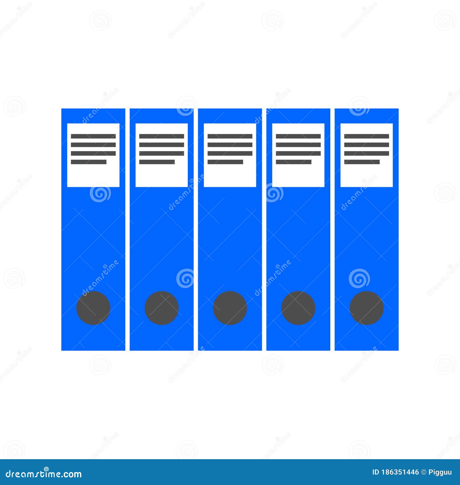 Folder Icon. Blue Ring Binder As Document Symbol Isolated on White ...