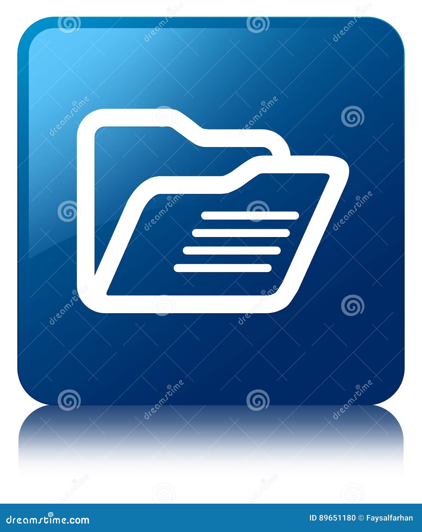 Folder Icon Blue Square Button Stock Illustration - Illustration of ...