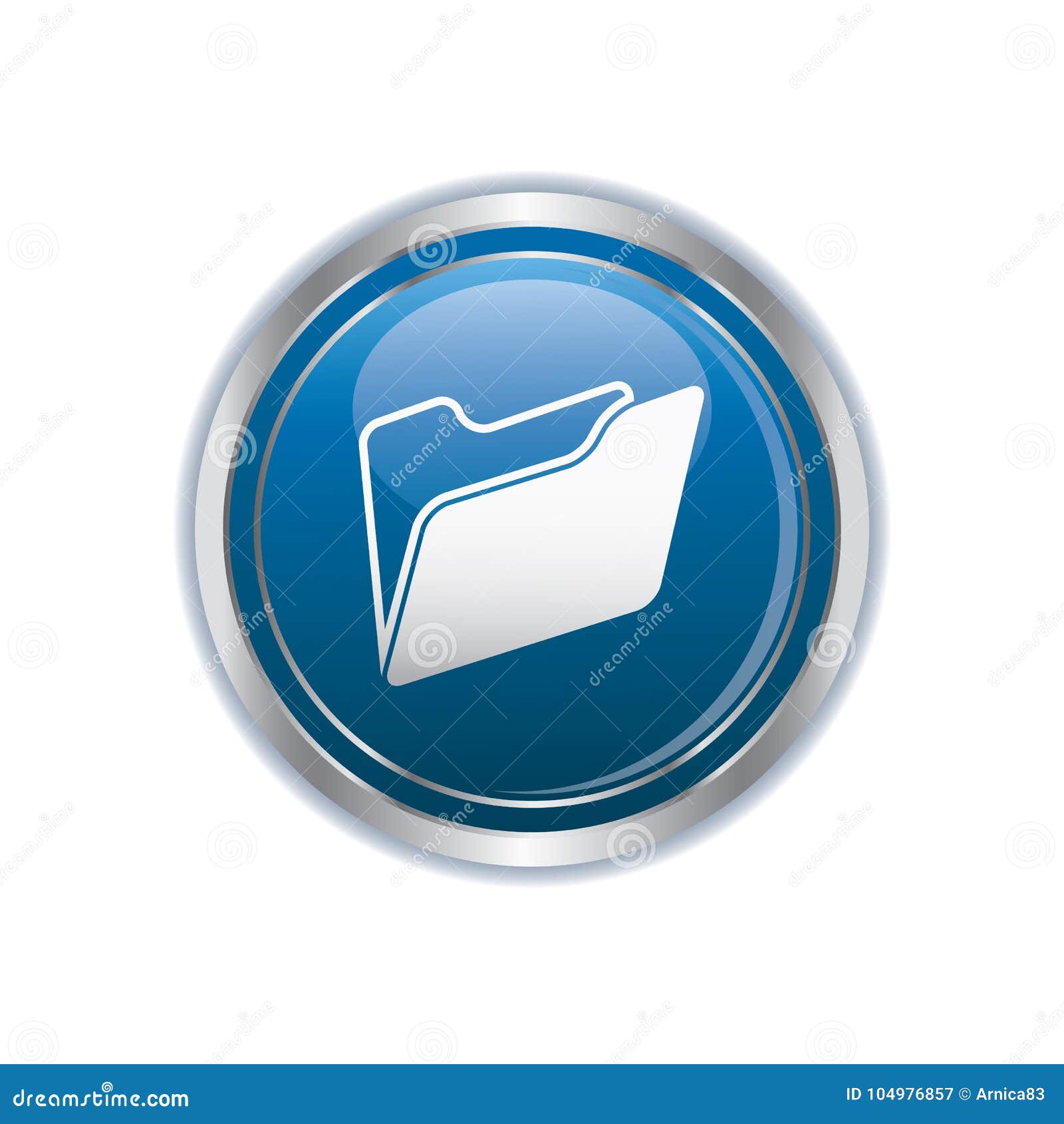 Folder icon on the button stock vector. Illustration of concept - 104976857