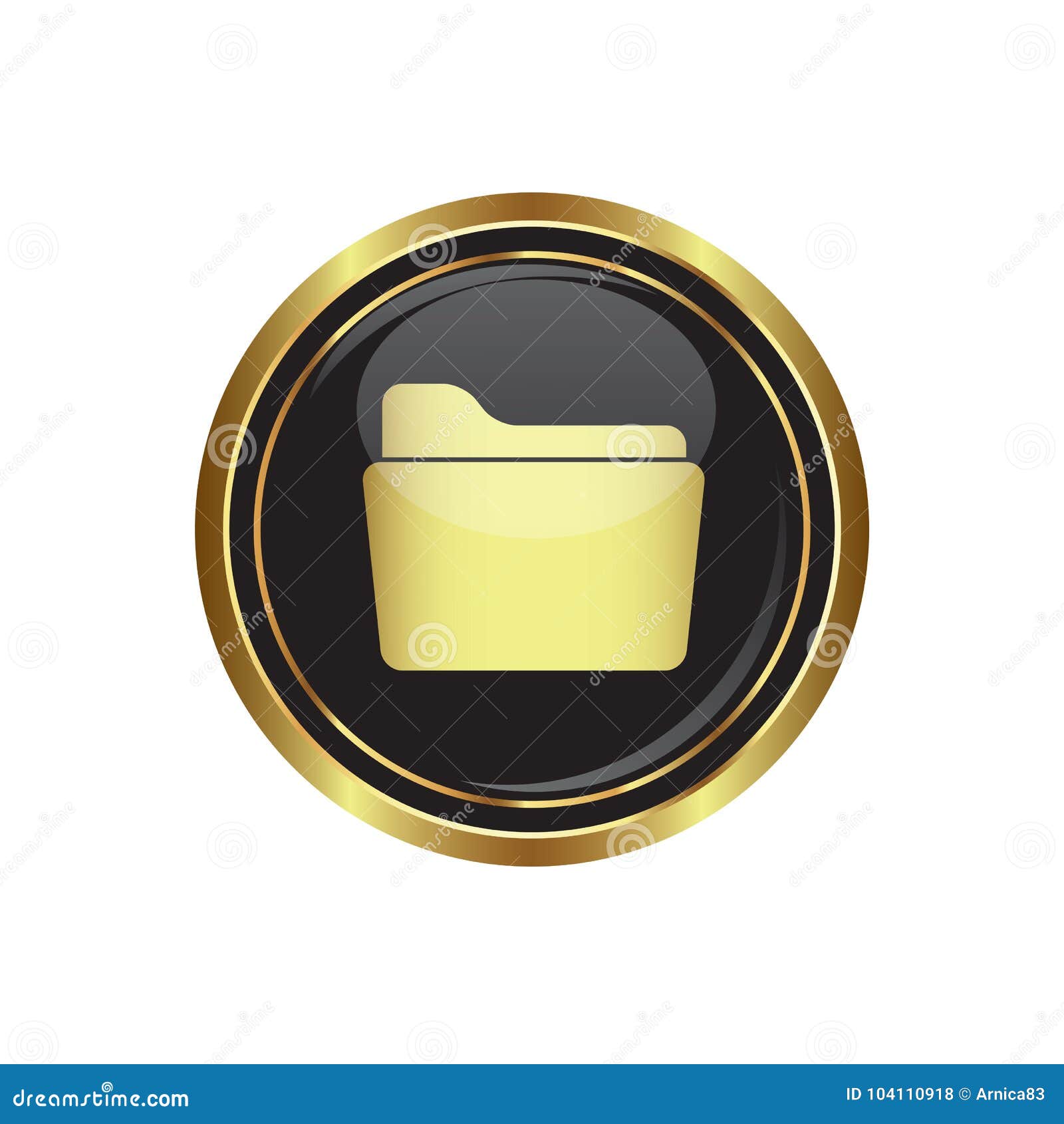 Folder icon on the button stock vector. Illustration of file - 104110918