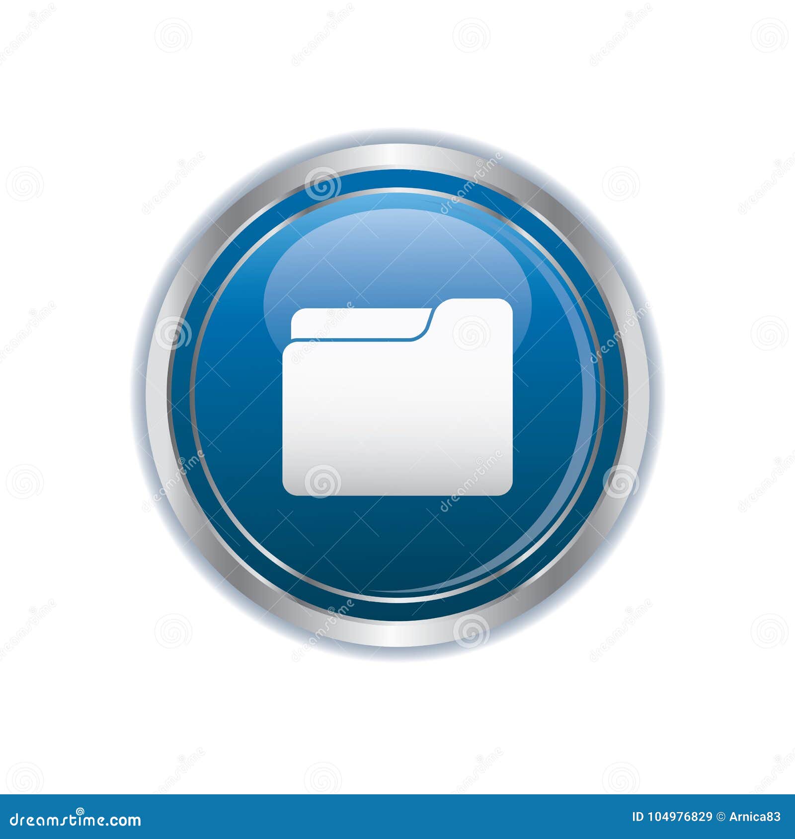 Folder icon on the button stock vector. Illustration of equipment ...