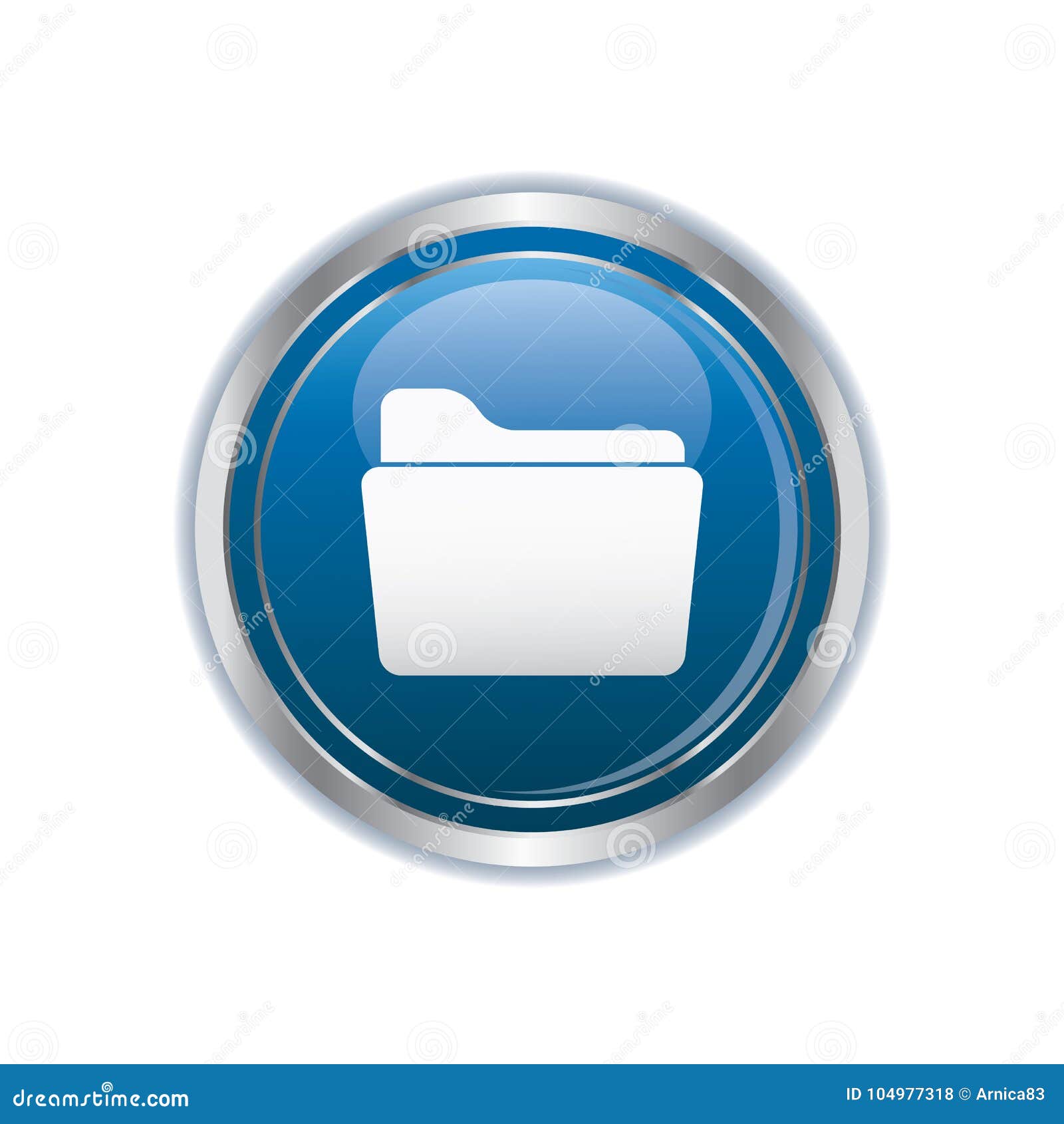 Folder icon on the button stock vector. Illustration of note - 104977318