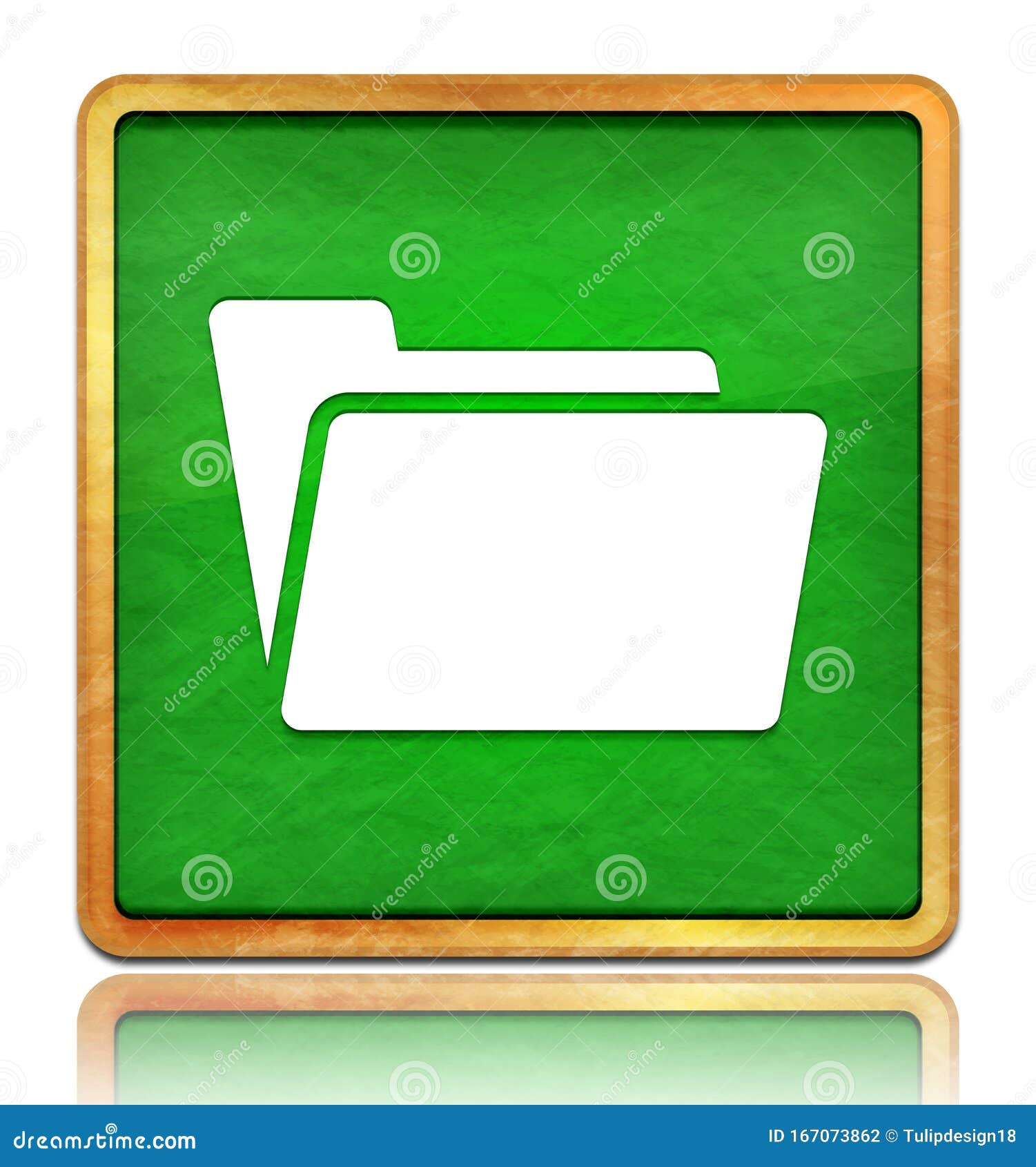 Folder Icon Chalk Board Green Square Button Slate Texture Wooden Frame ...