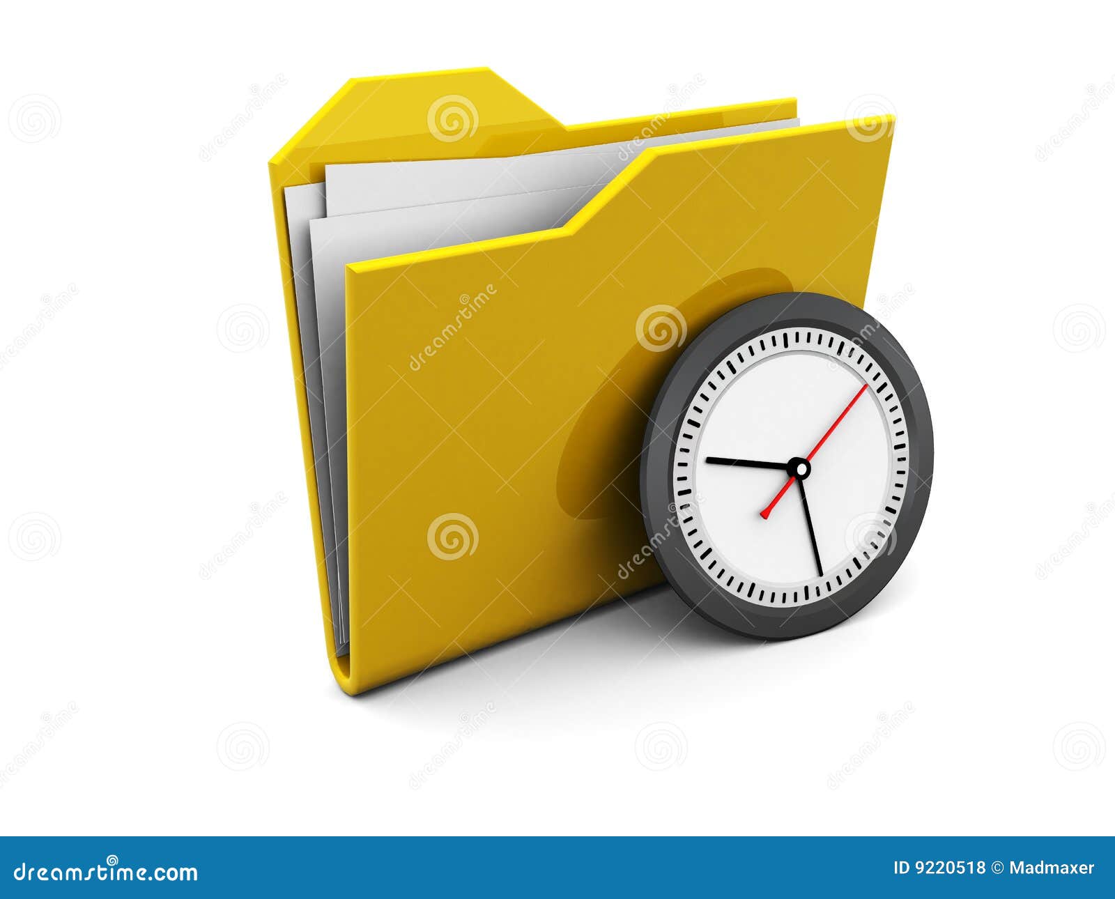 Folder icon with clock stock illustration. Illustration of plan - 9220518