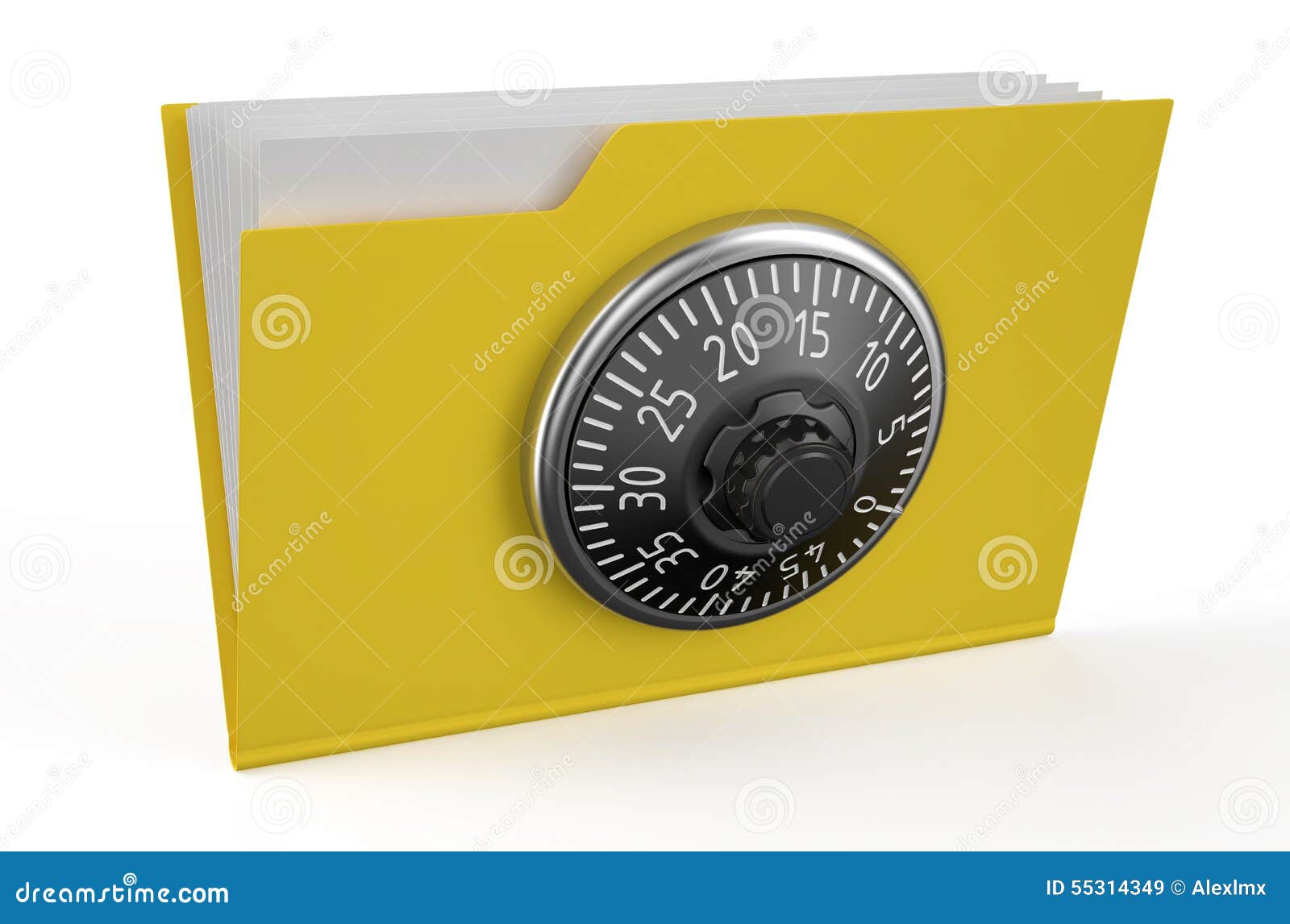 Folder Icon with Combination Lock Stock Illustration - Illustration of ...