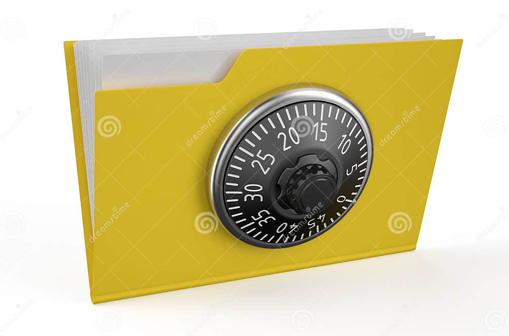 Folder Icon with Combination Lock Stock Illustration - Illustration of ...