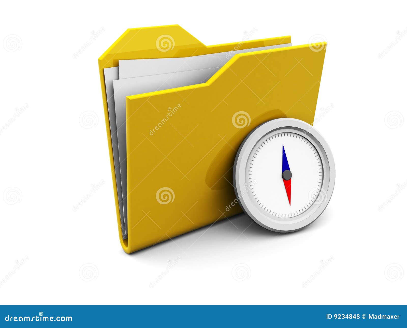 Folder icon with compass stock illustration. Illustration of paper ...