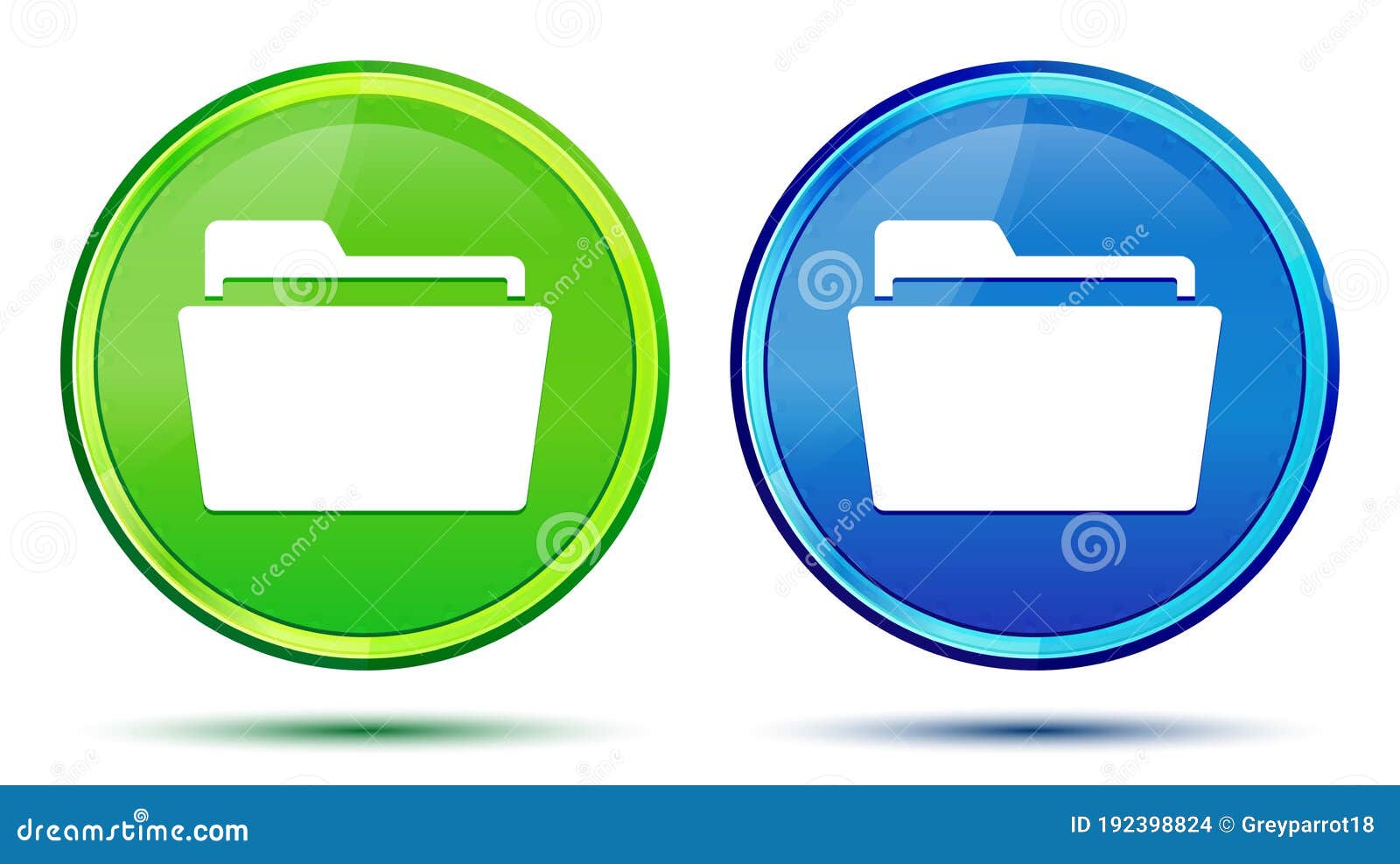Folder Icon Creative Natural Round Button Set Illustration Stock Vector ...