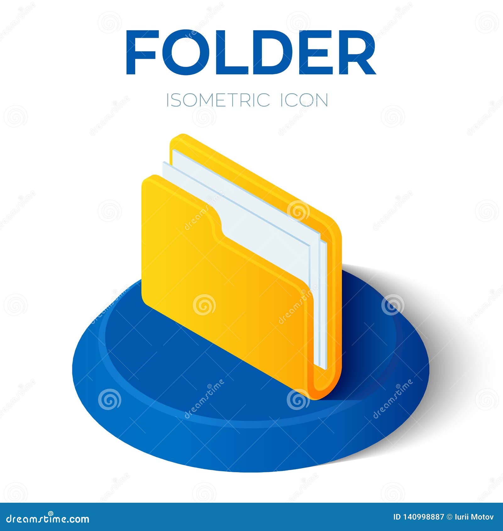 Folder Icon. 3D Isometric Folder Sign. Created for Mobile, Web, Decor ...