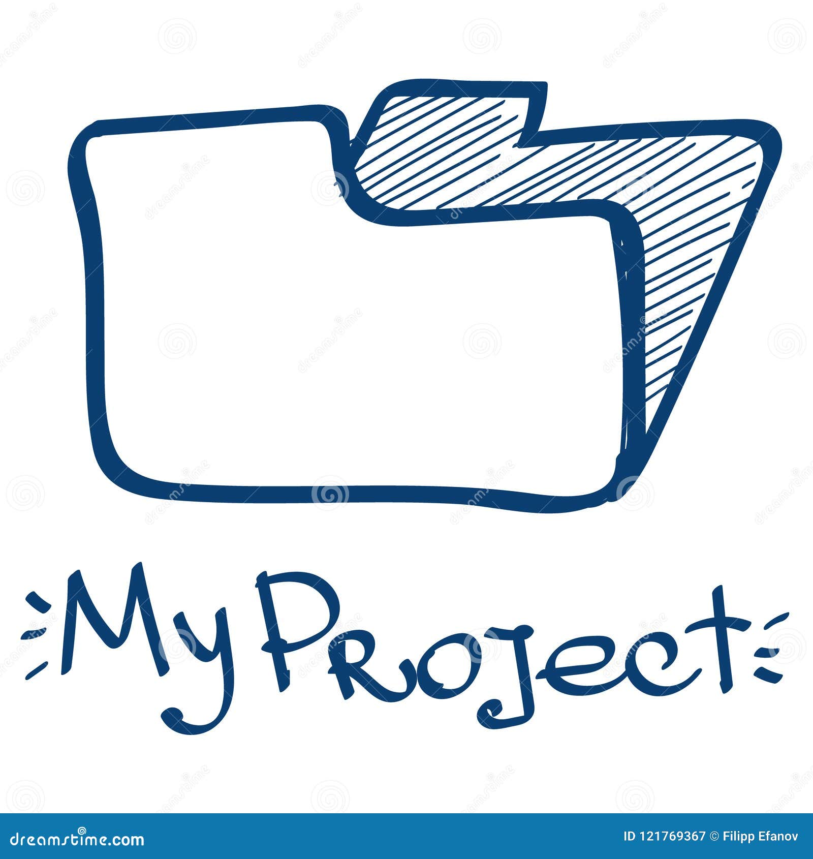 Folder Icon. Design Elements in Hand Drawn Style Stock Illustration ...