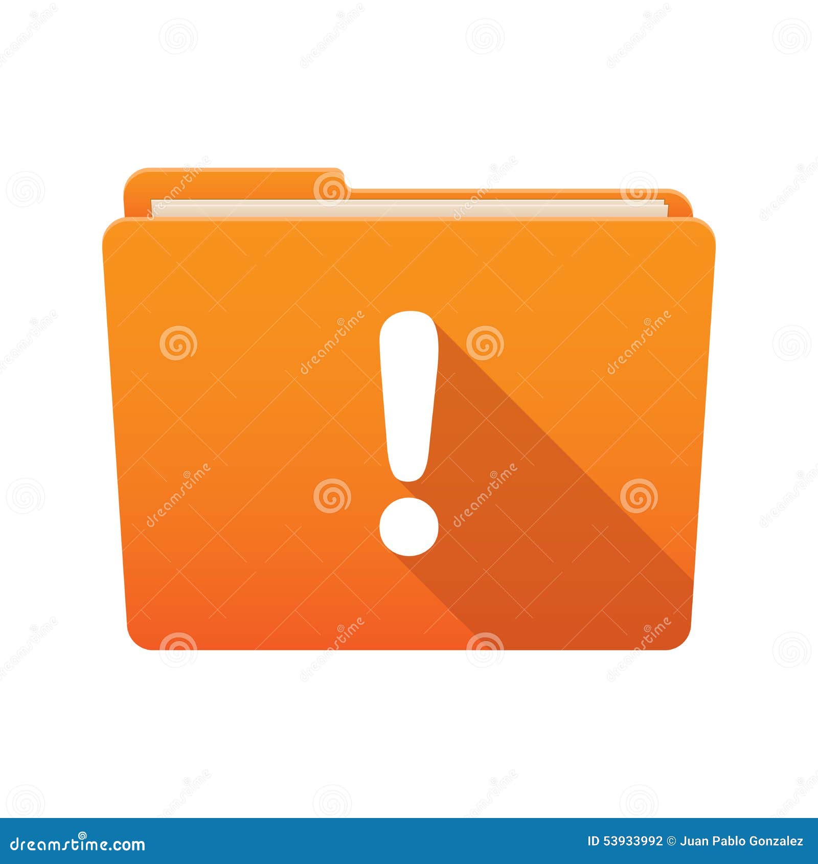 Folder Icon with an Exclamation Sign Stock Illustration - Illustration ...
