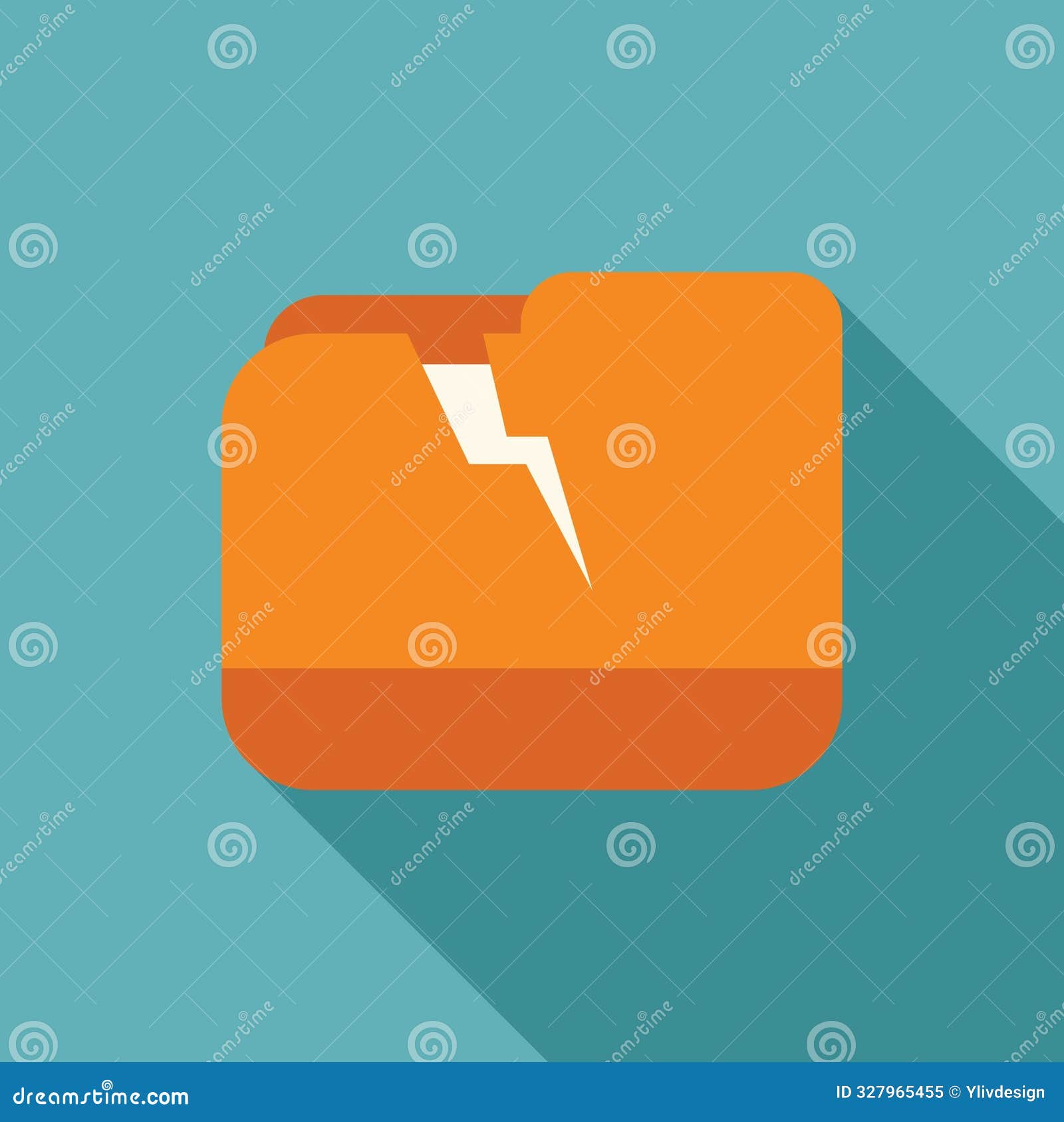 Folder Icon is Experiencing a Failure with a Crack Appearing Stock ...